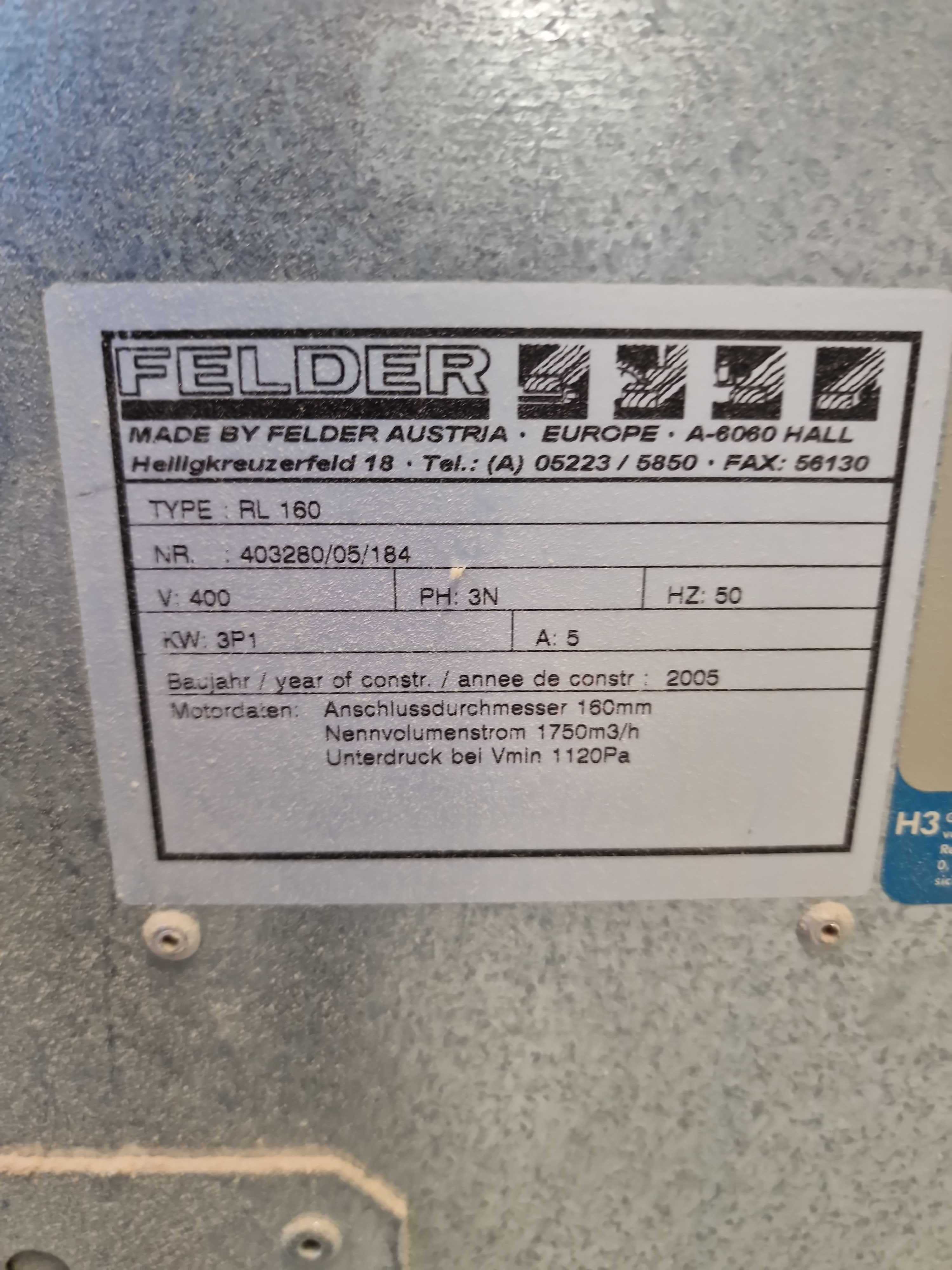 Spånsug Felder RL 160 - Auktioner online - Nätauktioner ...