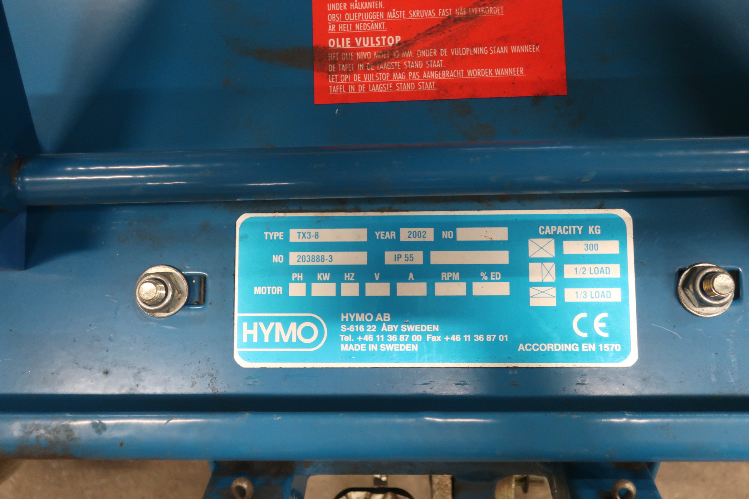 Lifting table on trolley, HYMO TX3-8, 300kg - PS Auction - We value the ...