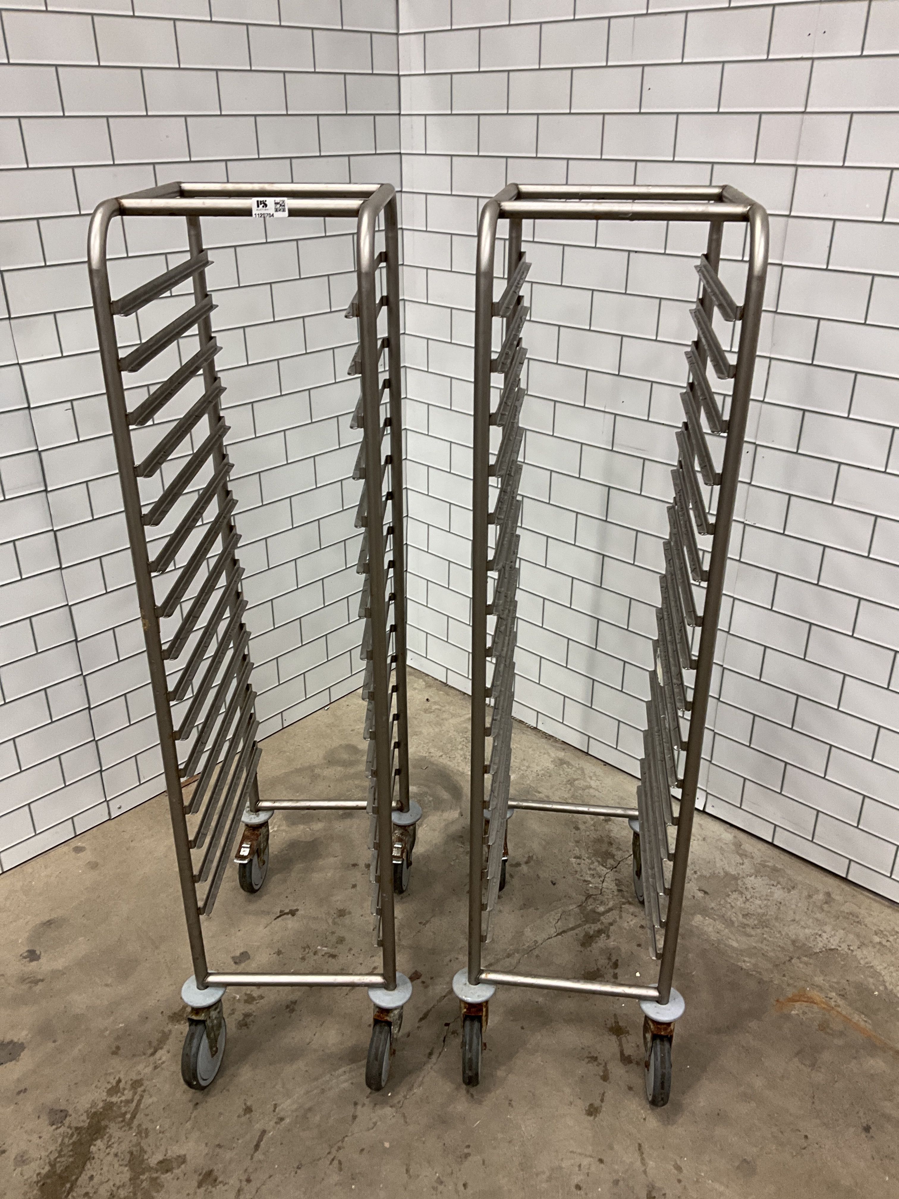 2 Stainless steel trolleys for gastro trays - PS Auction - We value the ...