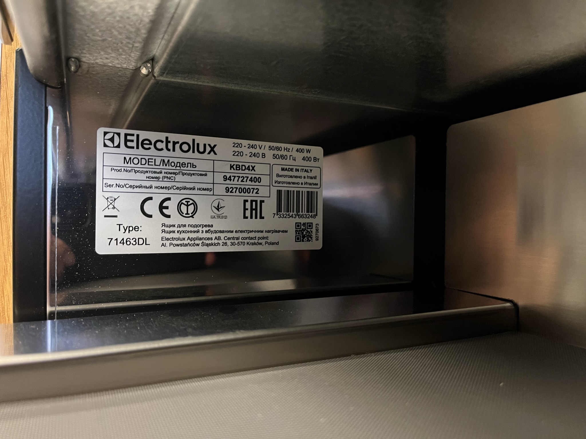 Warming box, Electrolux - PS Auction - We value the future - Largest in ...