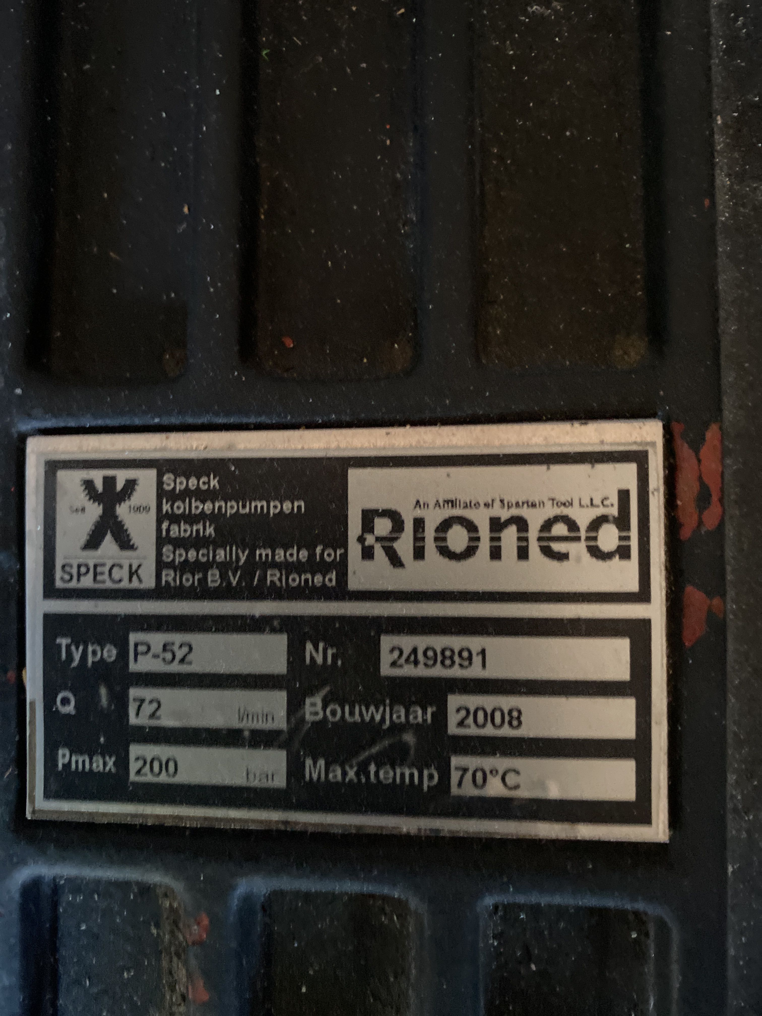 Rioned P52 spool car pump - PS Auction - We value the future - Largest ...