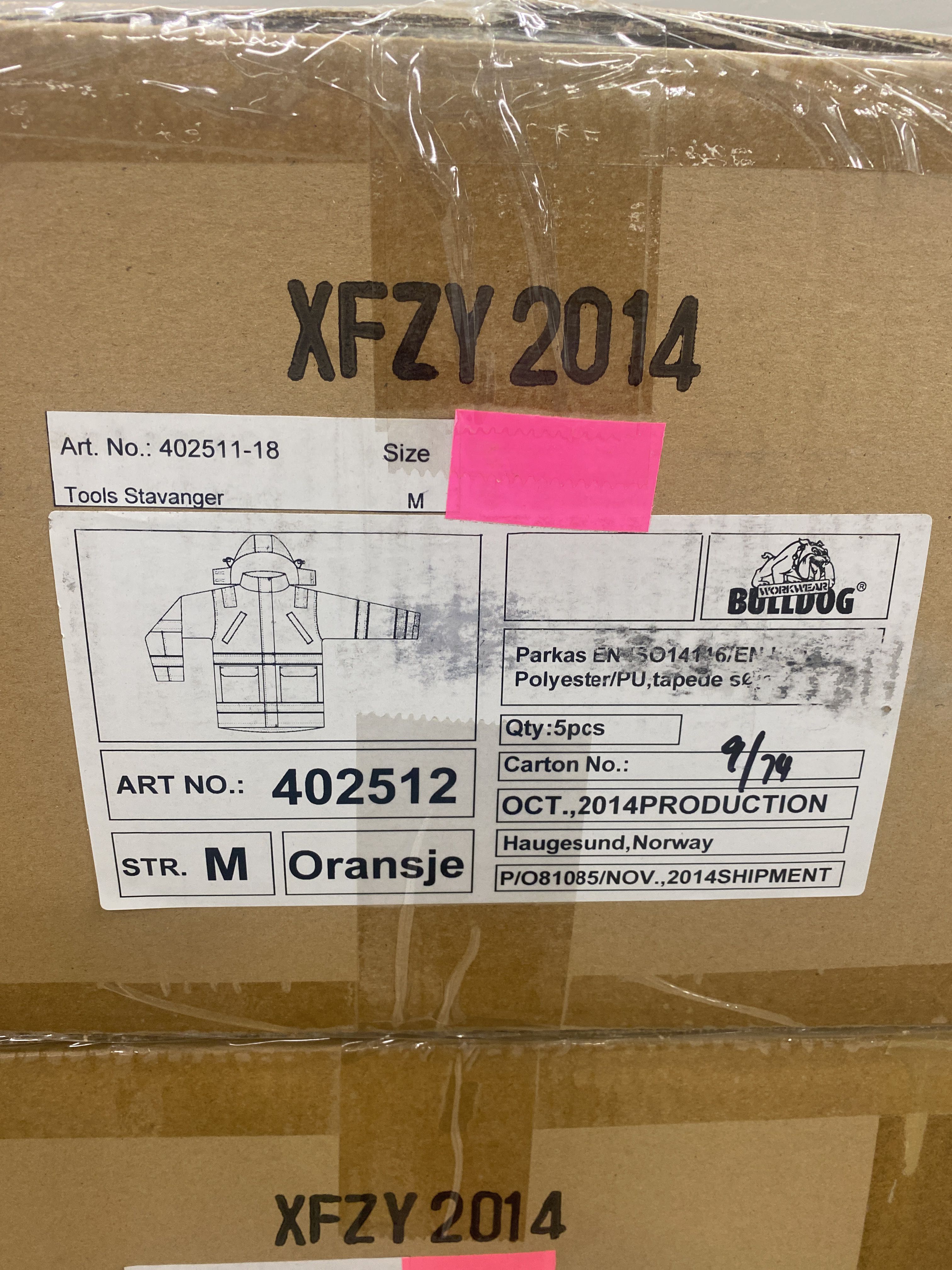 Pallet with winter jackets size M from Workwear Bulldog - PS Auction ...