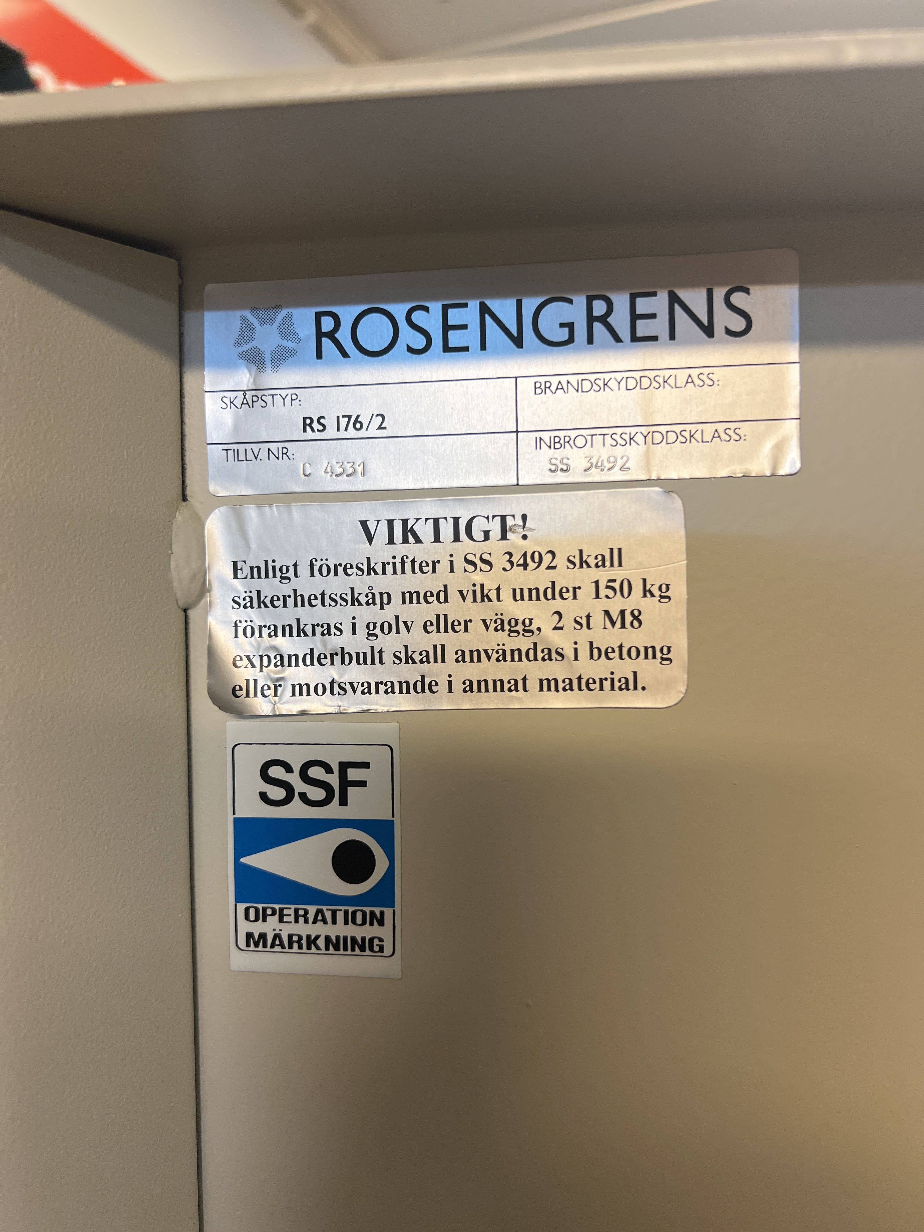 Rosengren's safe - PS Auction - We value the future - Largest in net ...