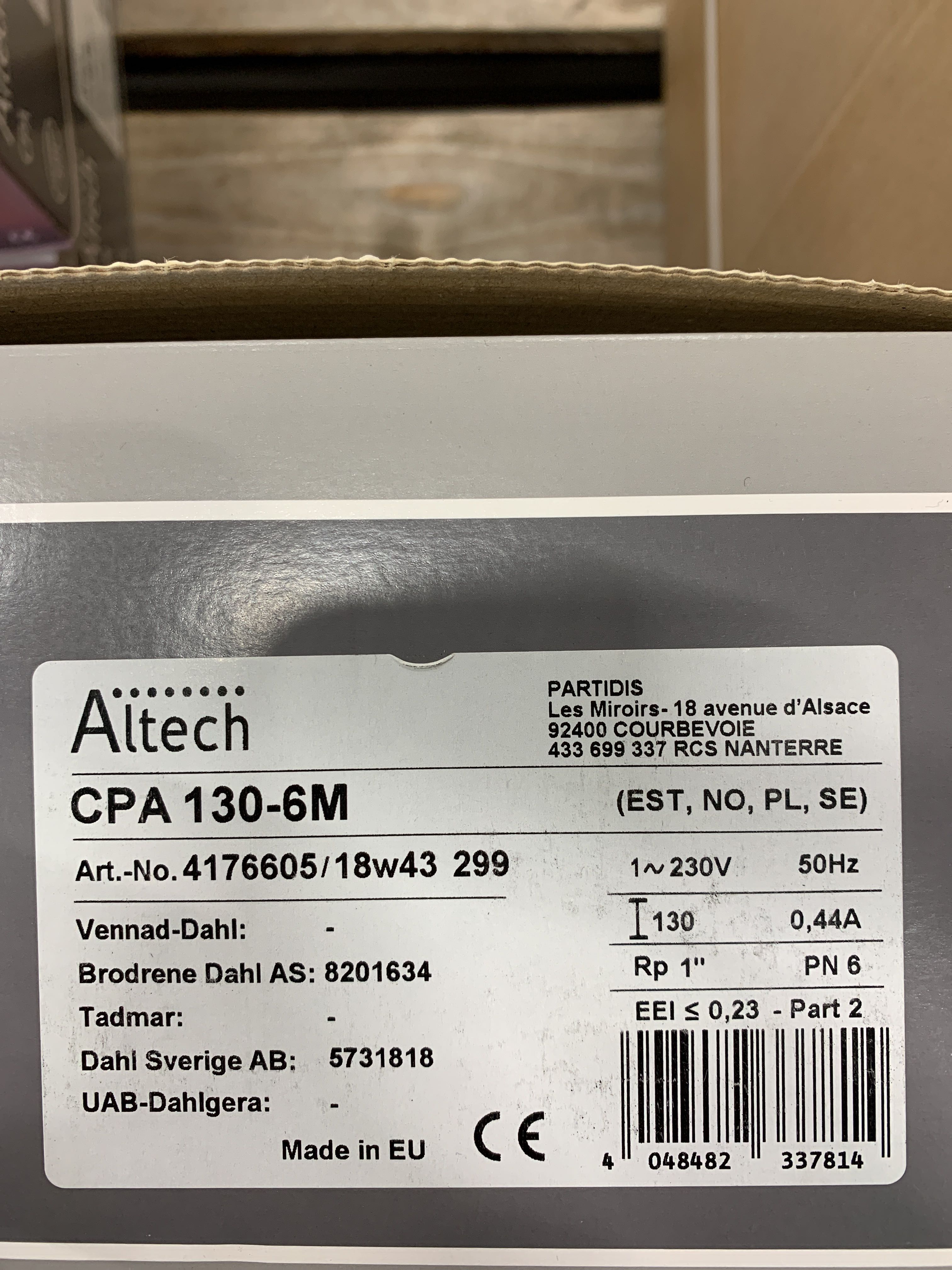 Circulation pump Altech CPA 130-6m - PS Auction - We value the future ...
