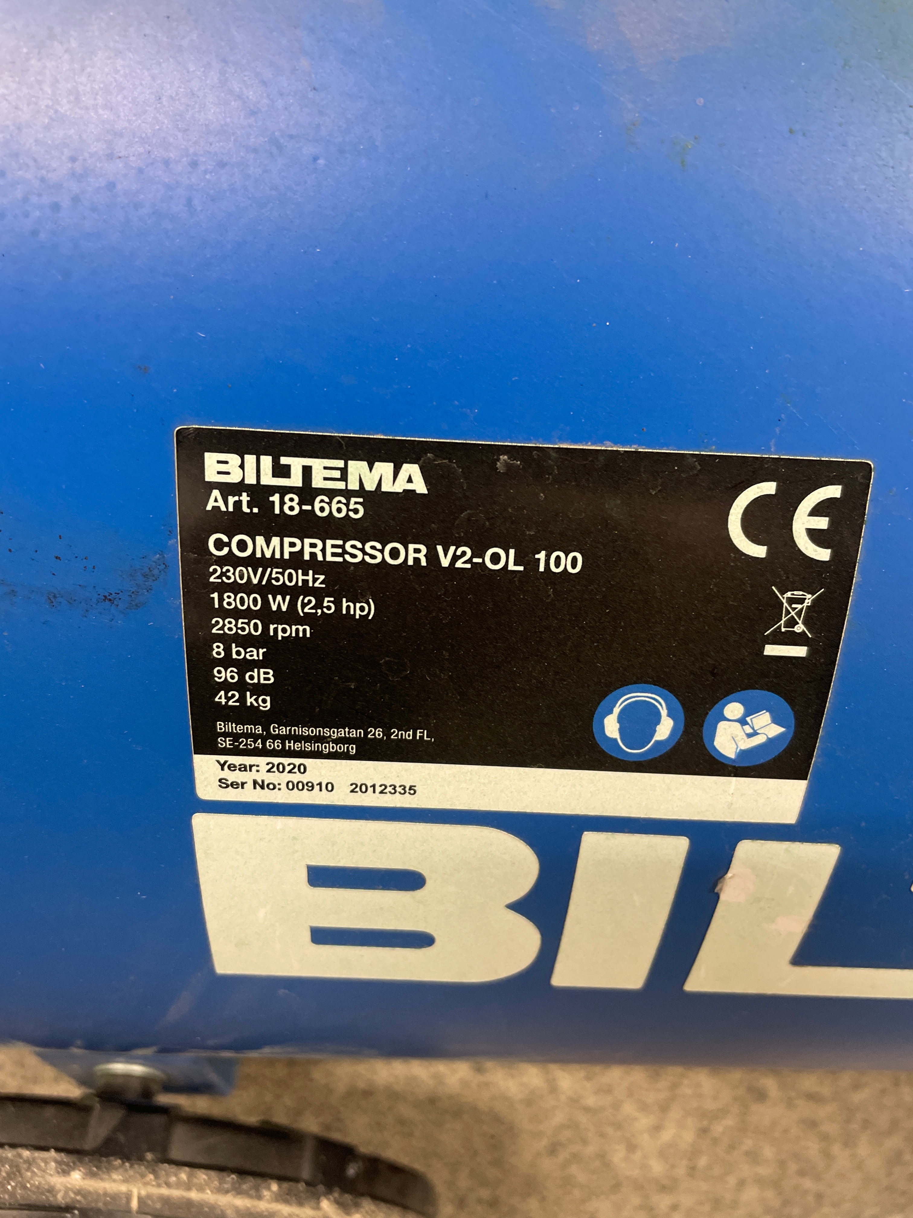 Kompressor Biltema V2-OL100, sladdvinda Biltema - Auktioner online ...