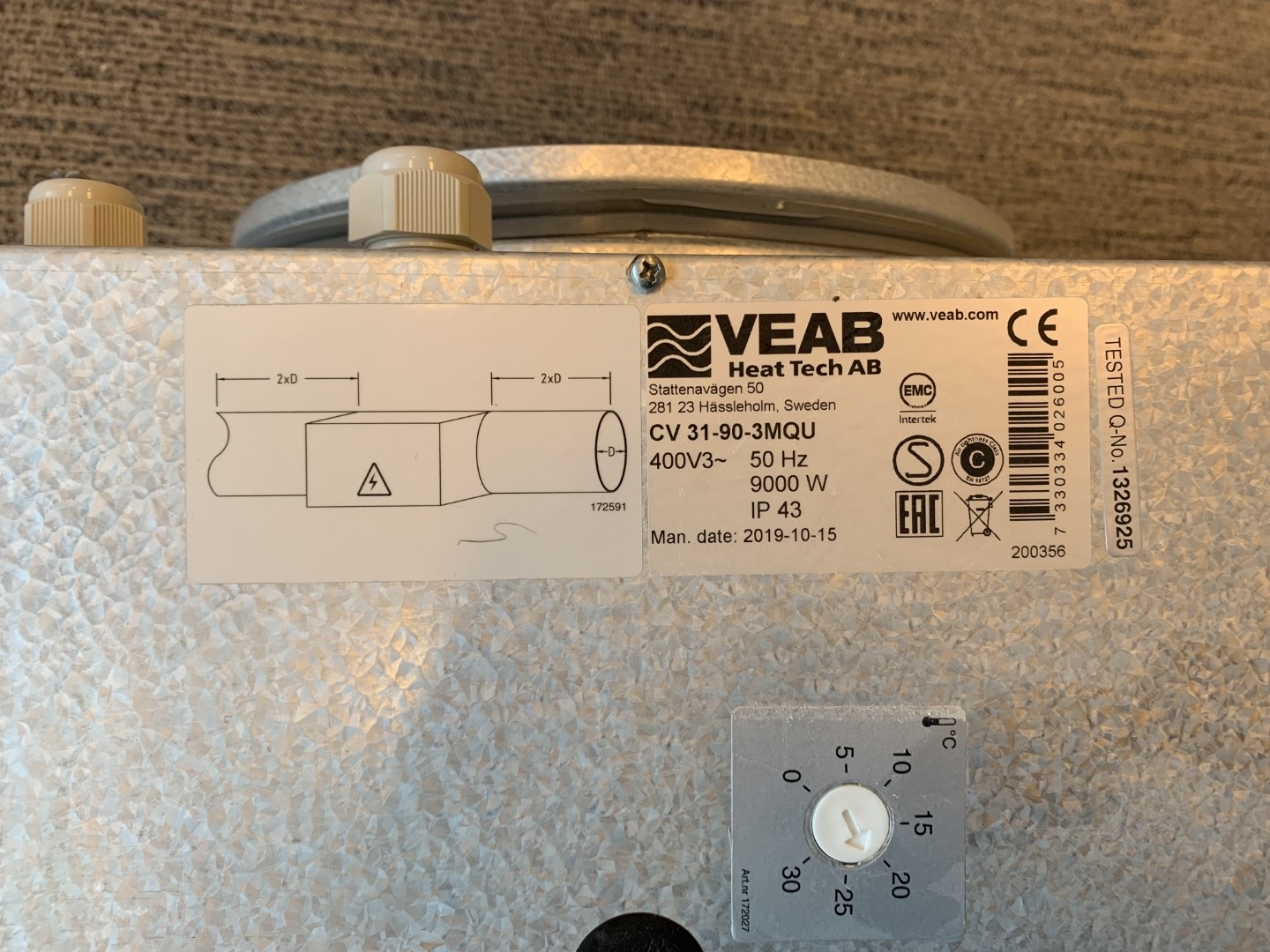 Kanalvärmare VEAB CV 31 - Auktioner online - Nätauktioner ...