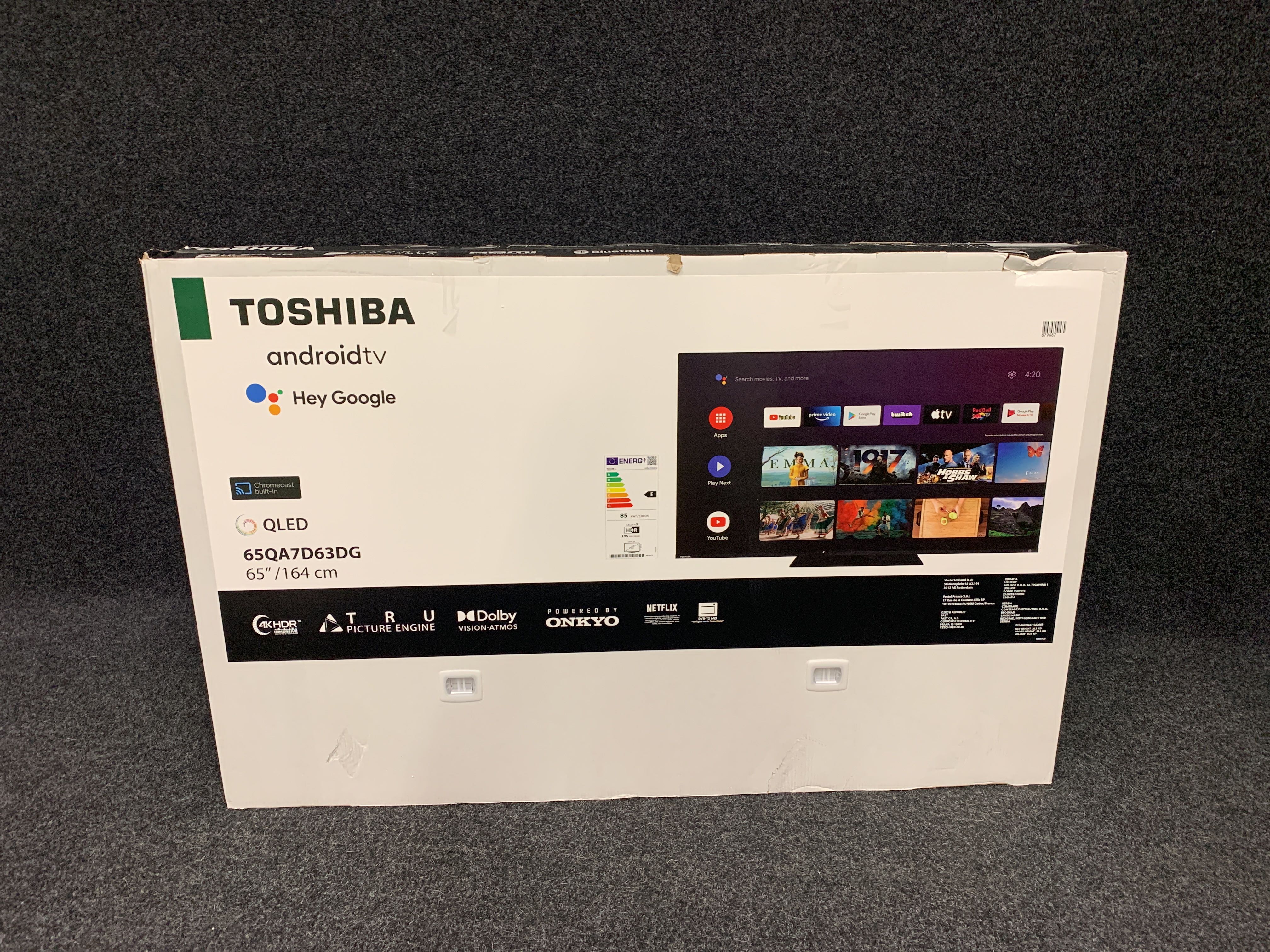 65" 4K QLED Android™ Smart-TV med inbyggd Chromecast Toshiba 65QA7D63DG - Auktioner online ...