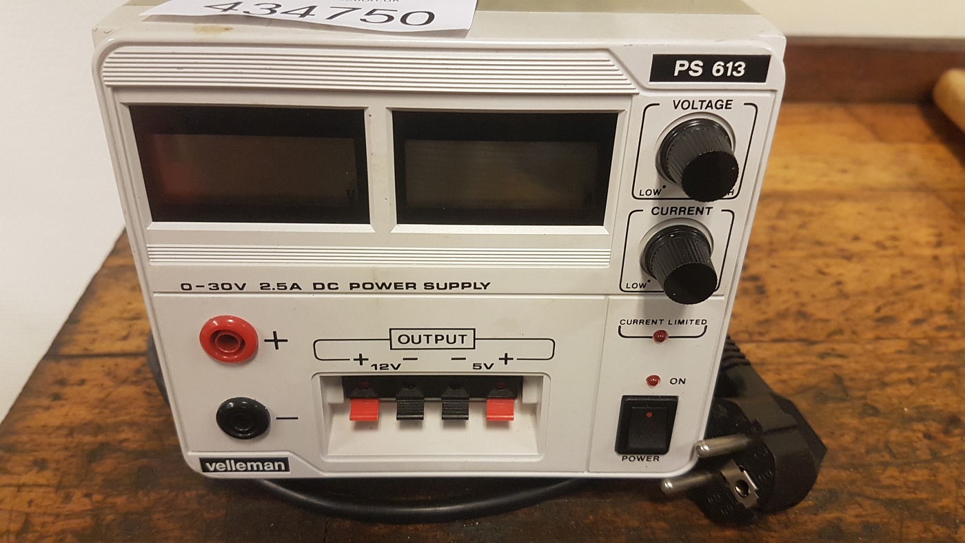 DC Power Supply, Vellemann PS 613 - PS Auction - We value the future ...