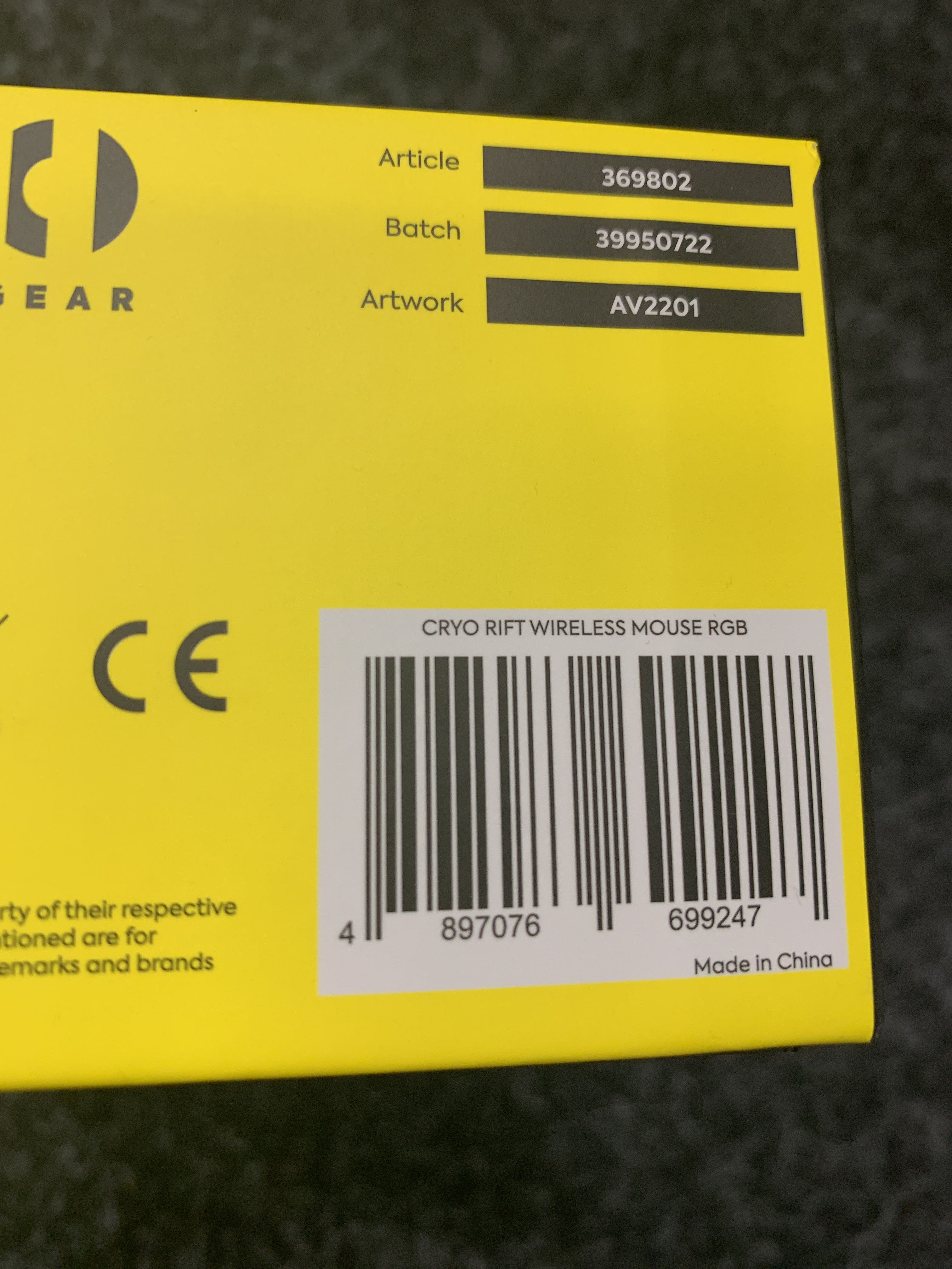 Wireless gaming mouse Cryo Rift RGB (black) - PS Auction - We value the ...