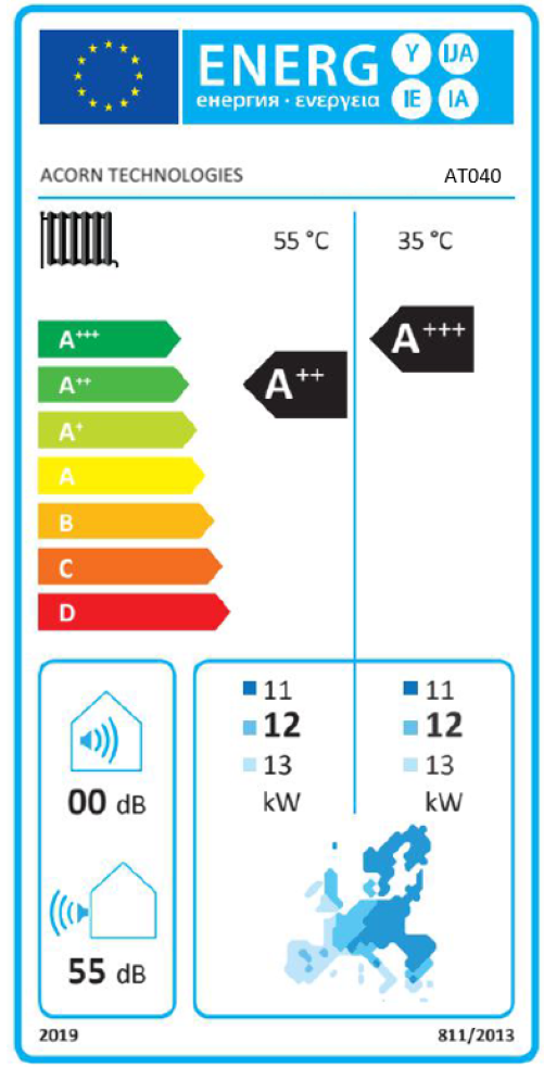 Luft-vattenvärmepump Acorn Technologies 13 kW inkl. Hydrobox ...