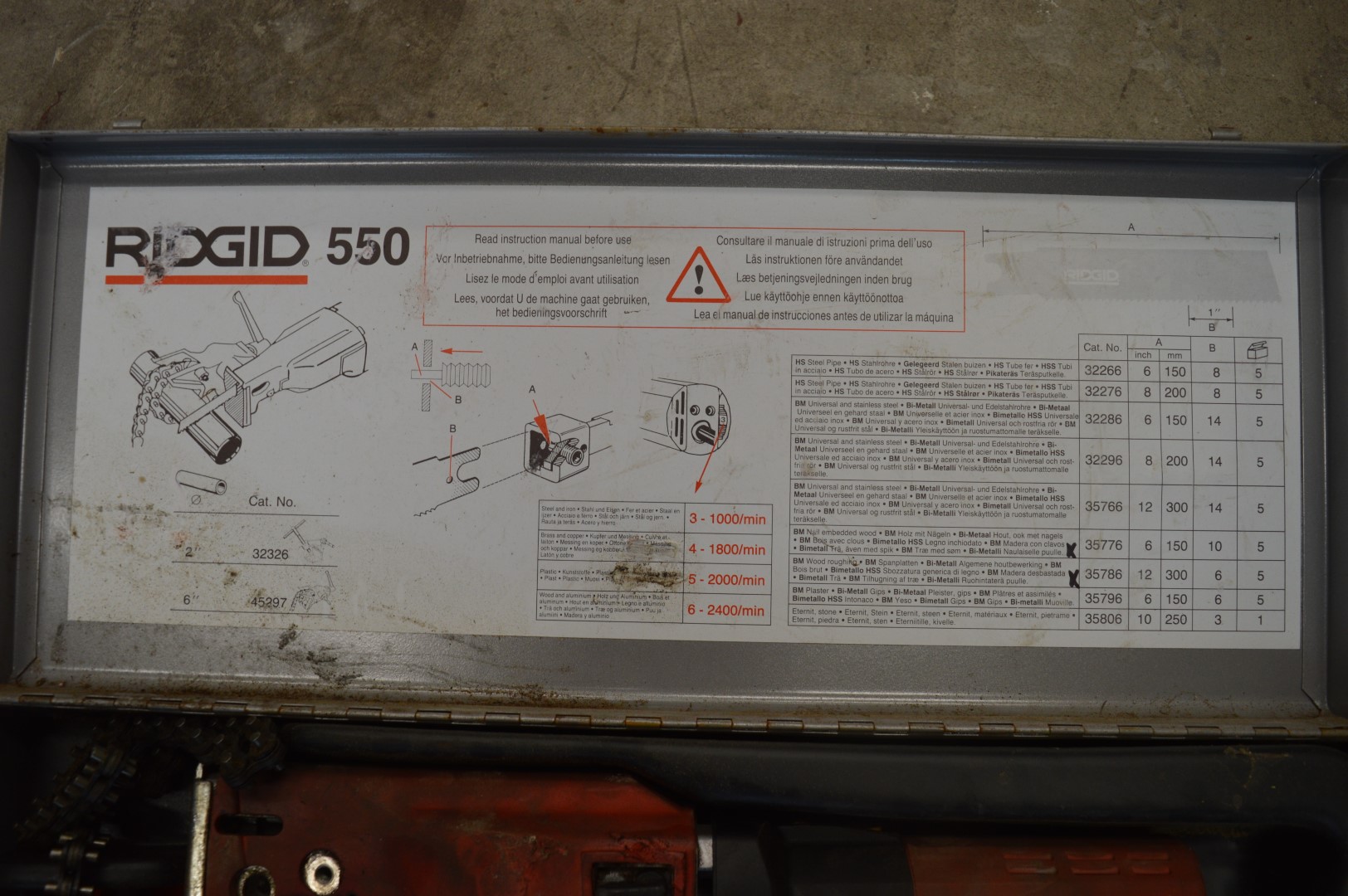 Tiger saws Ridgid 550-1 - PS Auction - We value the future - Largest in ...