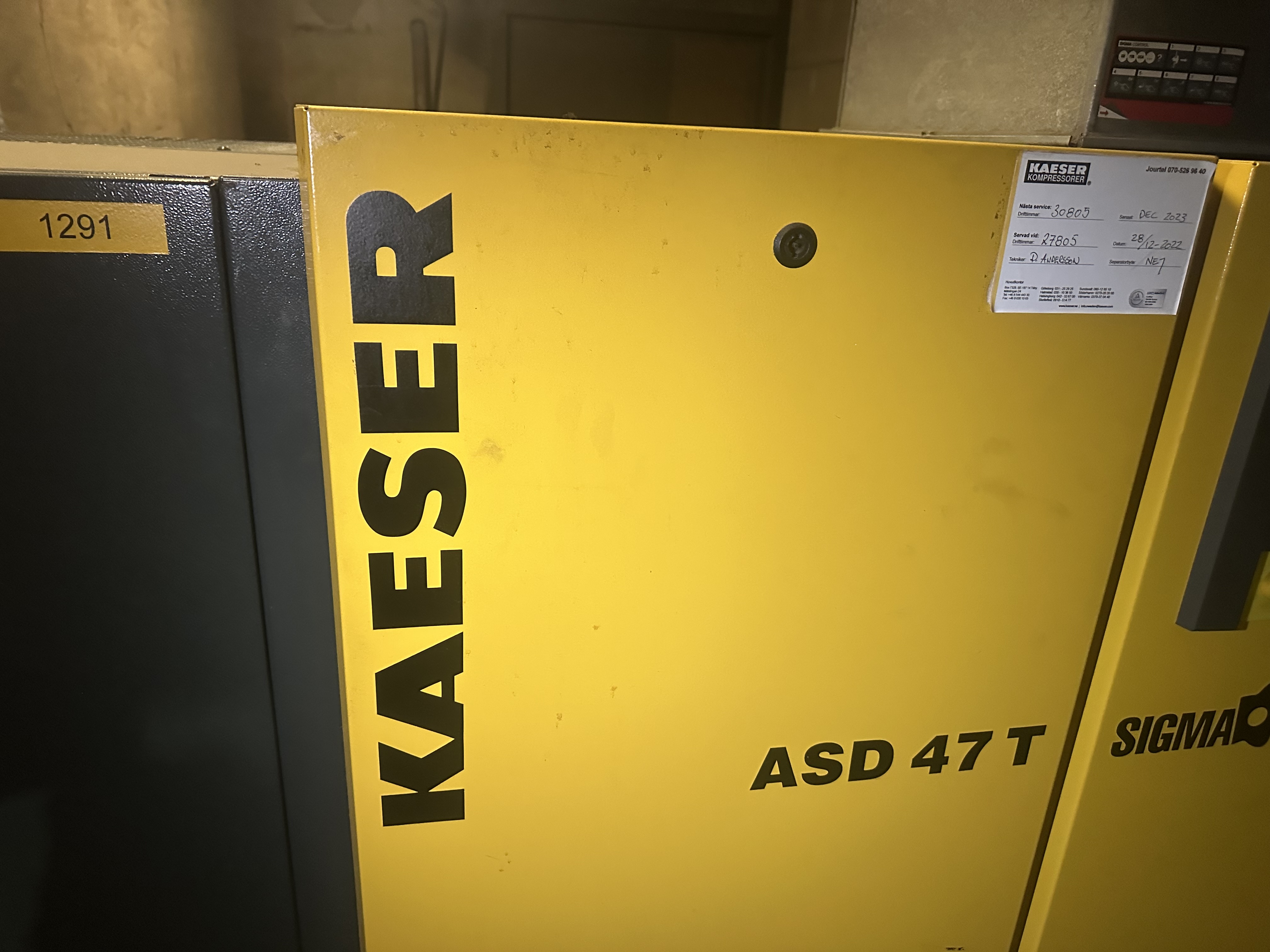 Skruvkompressor Kaeser ASD 47 T SIGMA - Auktioner online - Nätauktioner ...
