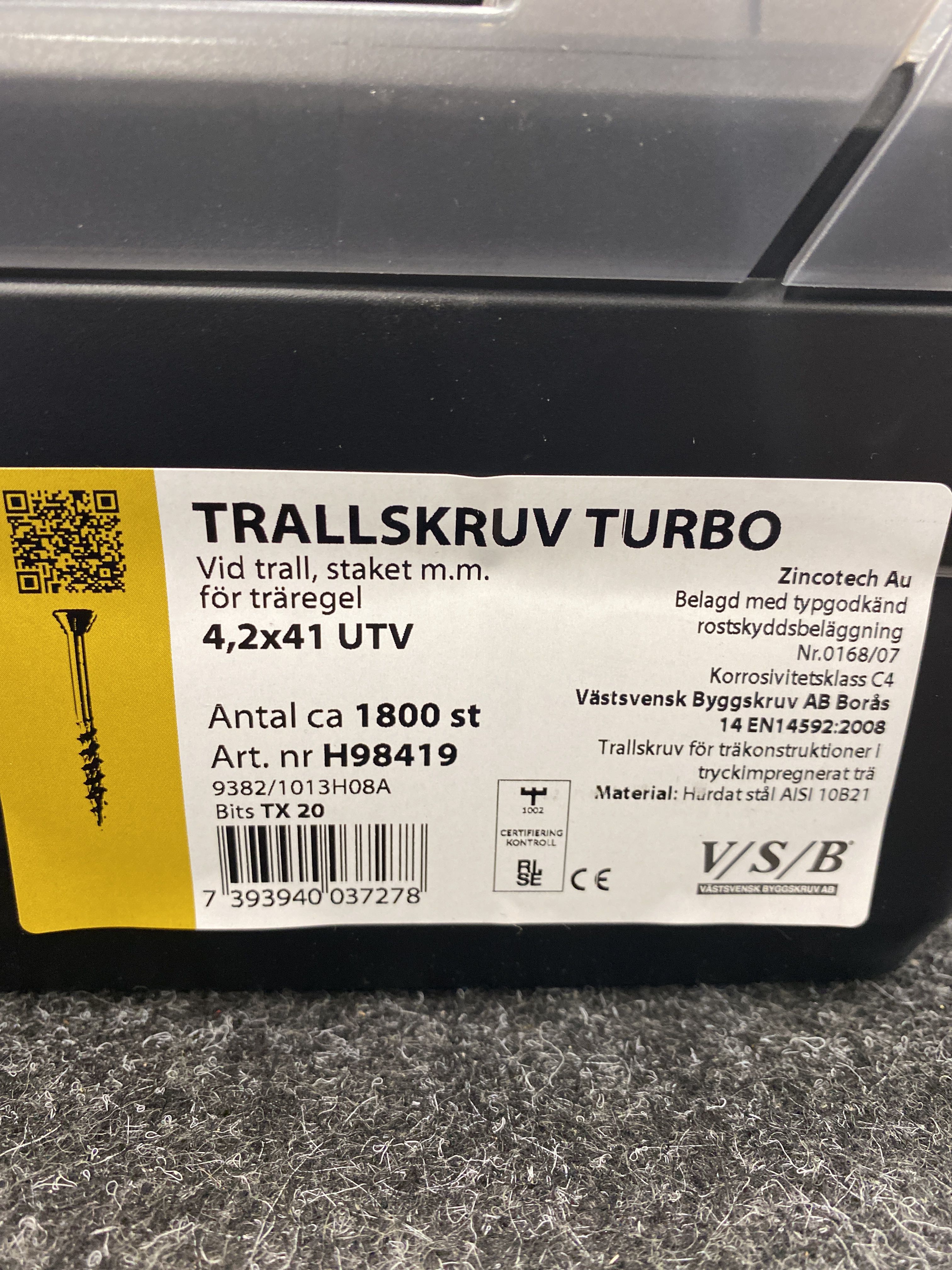 2st Förpackningar VSB Trallskruv Turbo 4,2x41mm - Auktioner online - Nätauktioner ...