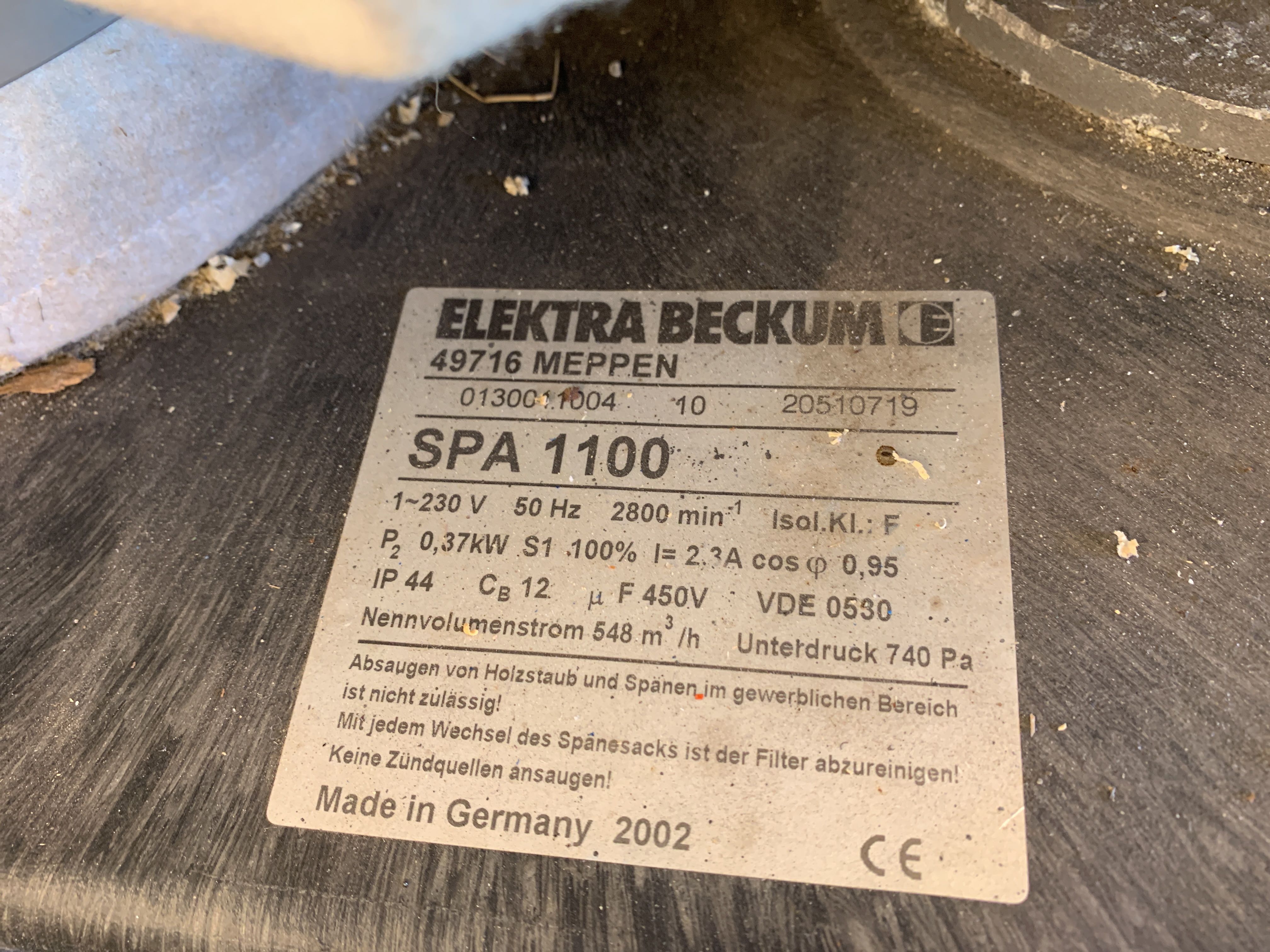 Spånsug Metabo SPA 1100 - Auktioner online - Nätauktioner ...