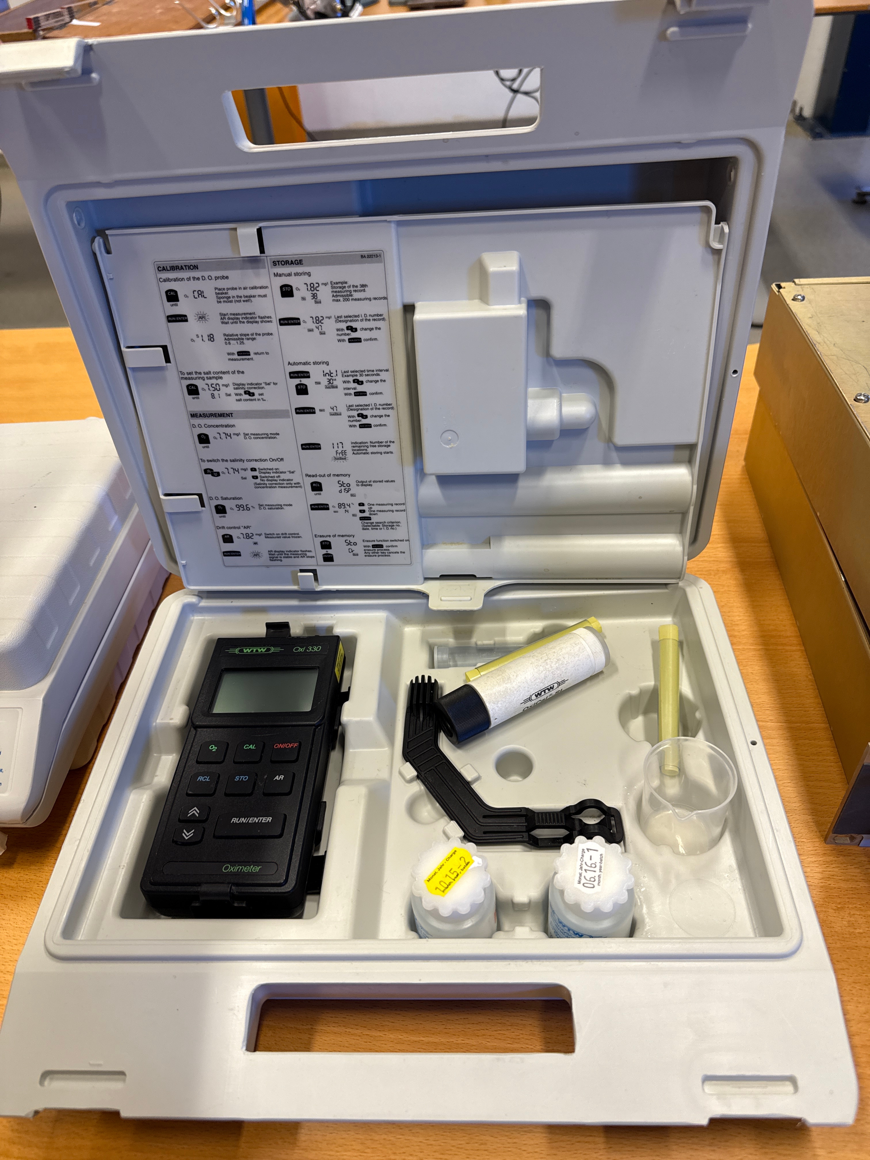 Portable oxygen measuring instrument – an oximeter (model Oxi 330 from ...