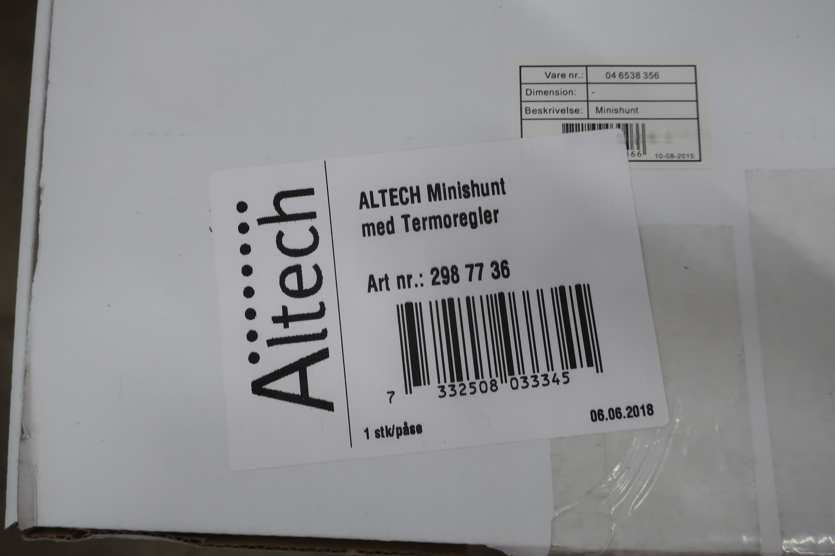 Minishunt Altech with thermostat control for underfloor heating - PS ...