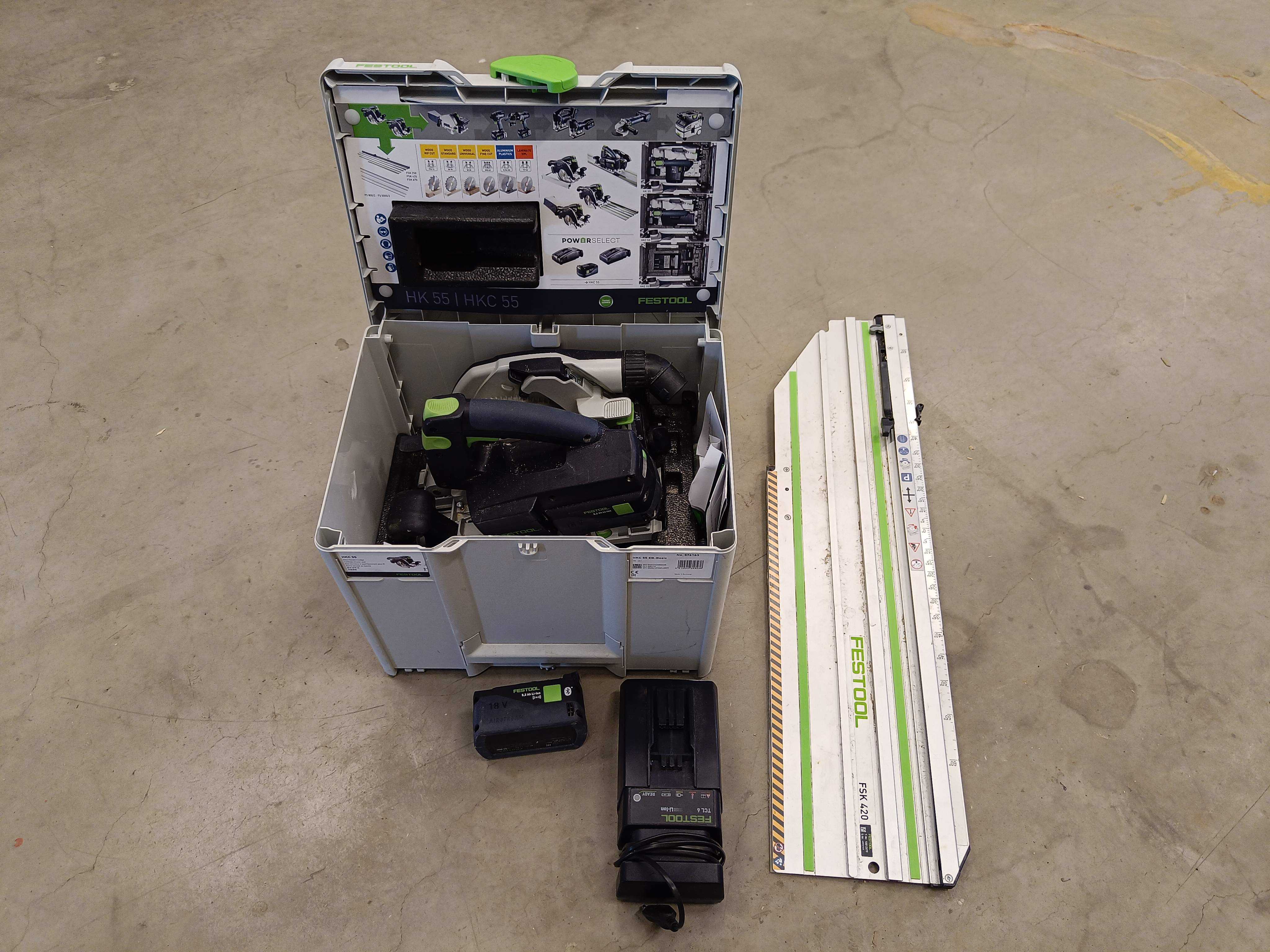 Circular saw Festool HKC 55 EB, incl. cutting rail FSK 420 - PS Auction ...