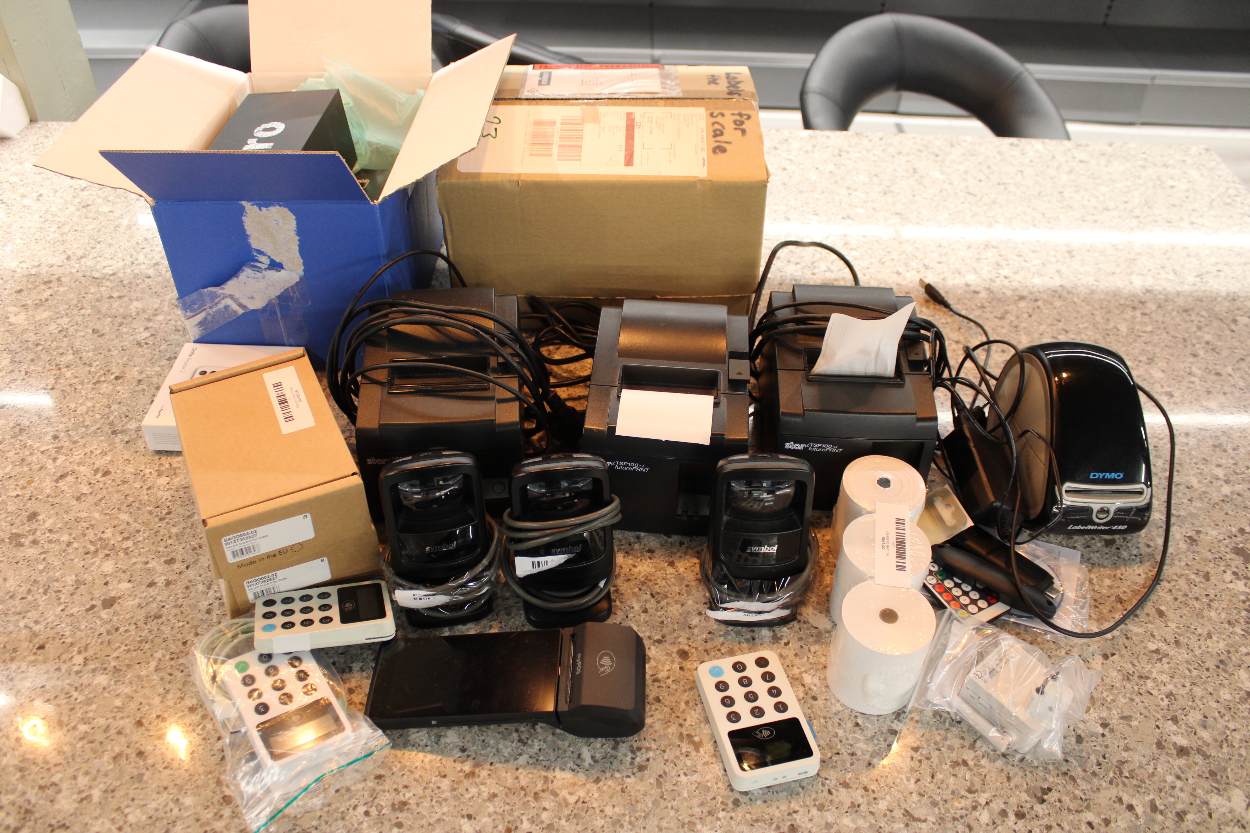 Receipt printer, scanner Dymo printer, card reader - PS Auction - We ...