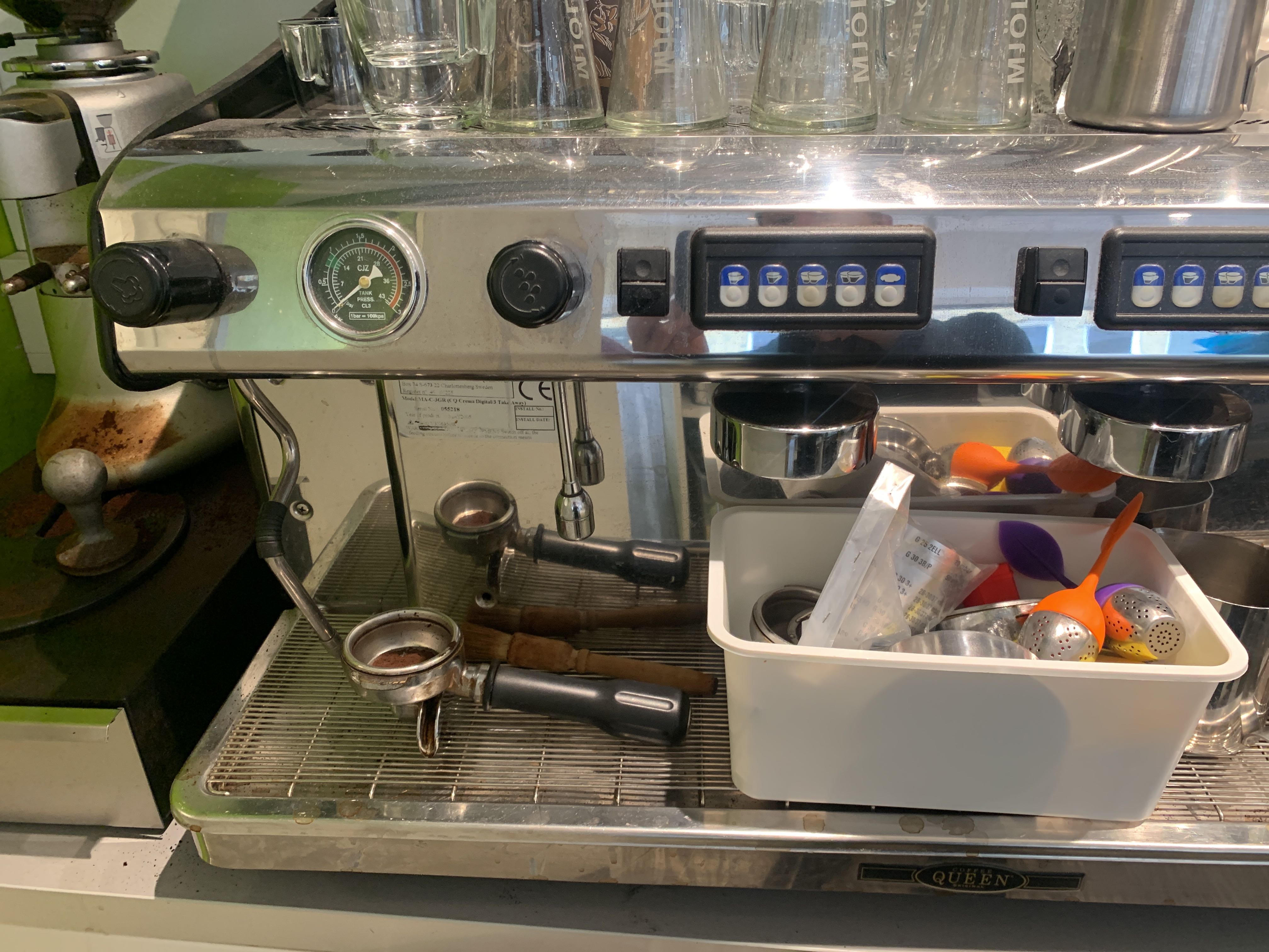 Espresso machine. coffee maker, coffee grinder and hot plate - PS ...