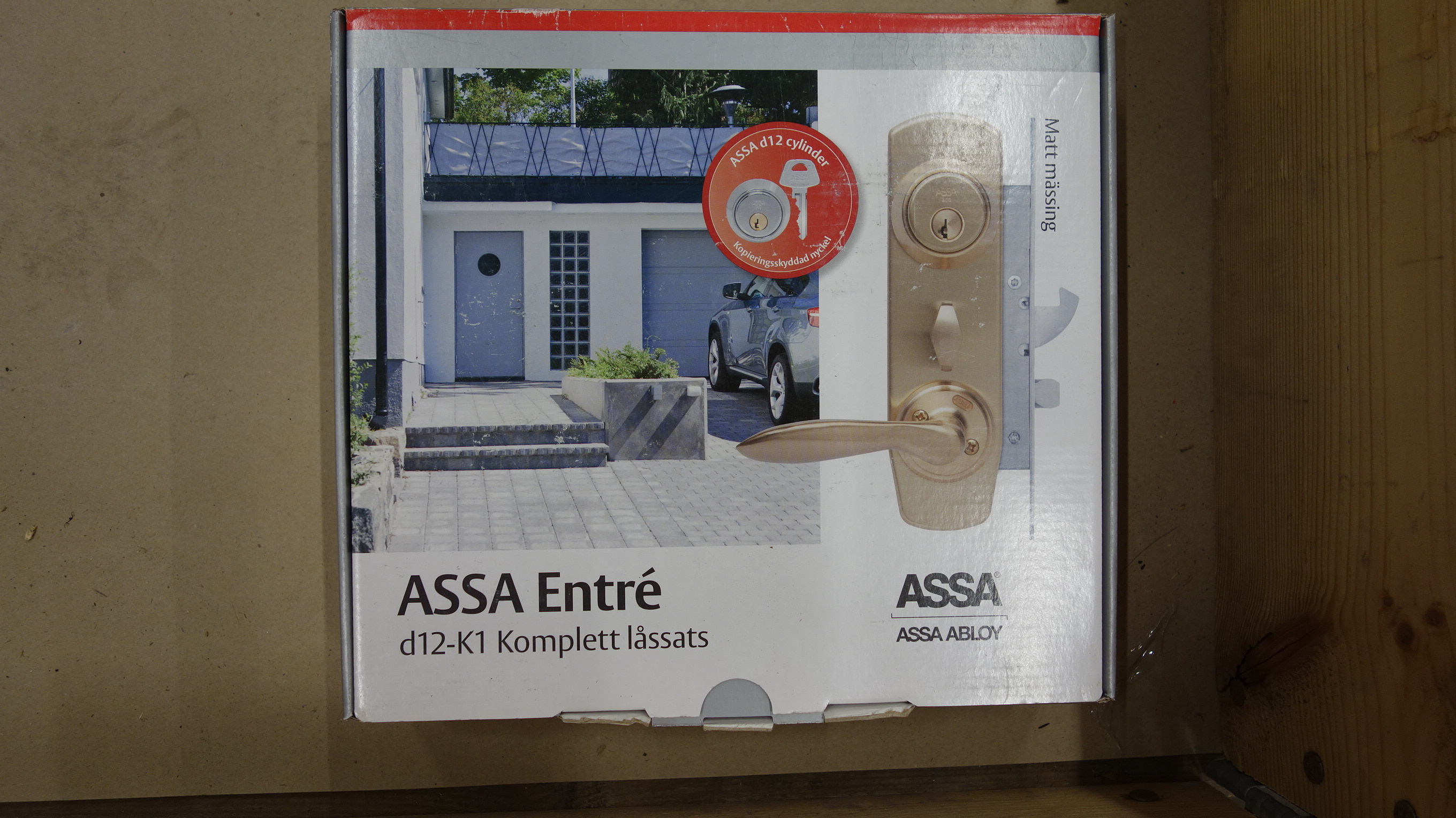 ASSA Entrance d12-K1 complete lock set, Matt brass - Free shipping - PS ...