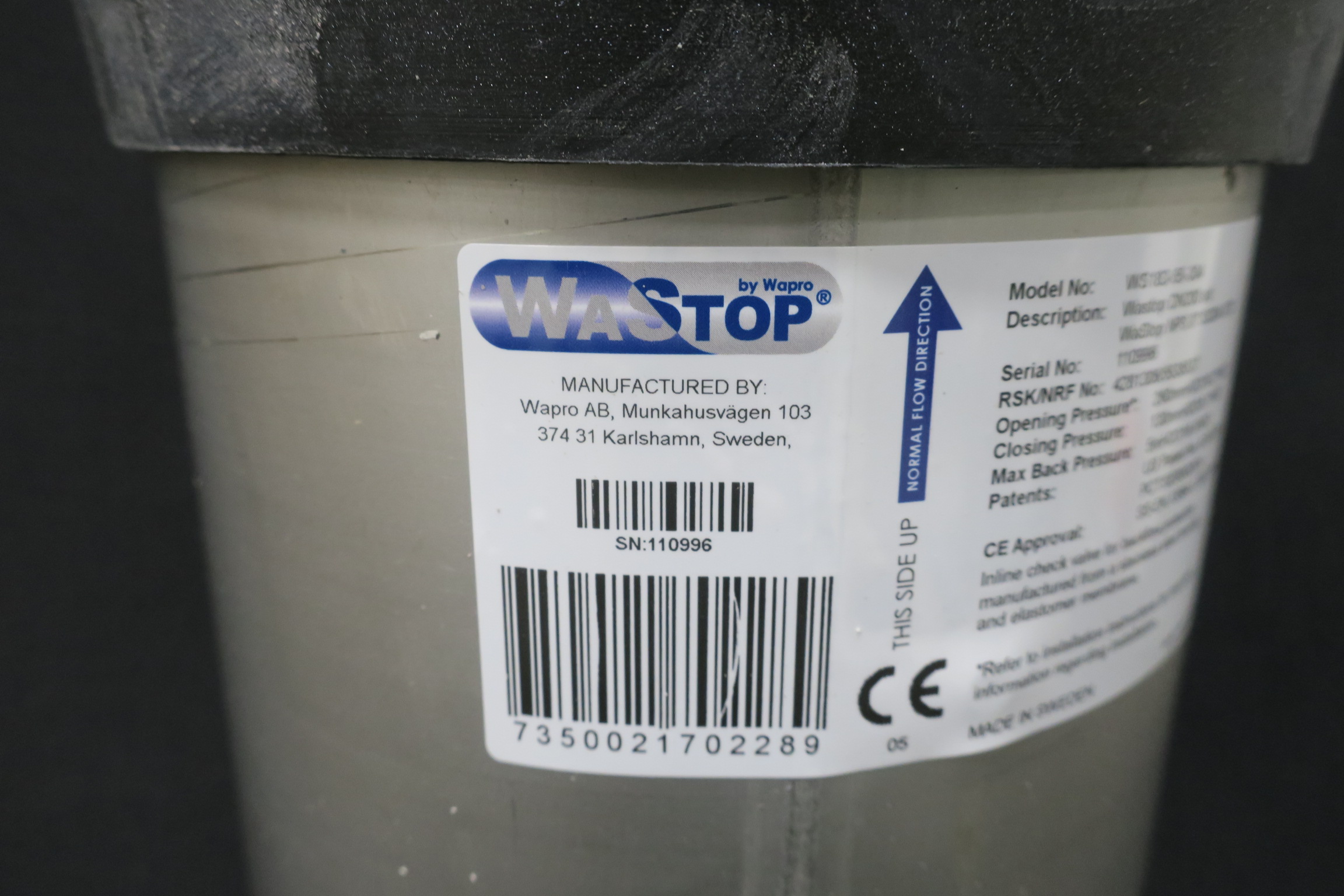 Back valve Wastop by Wapro WS183-55-304 - Free shipping - PS Auction ...