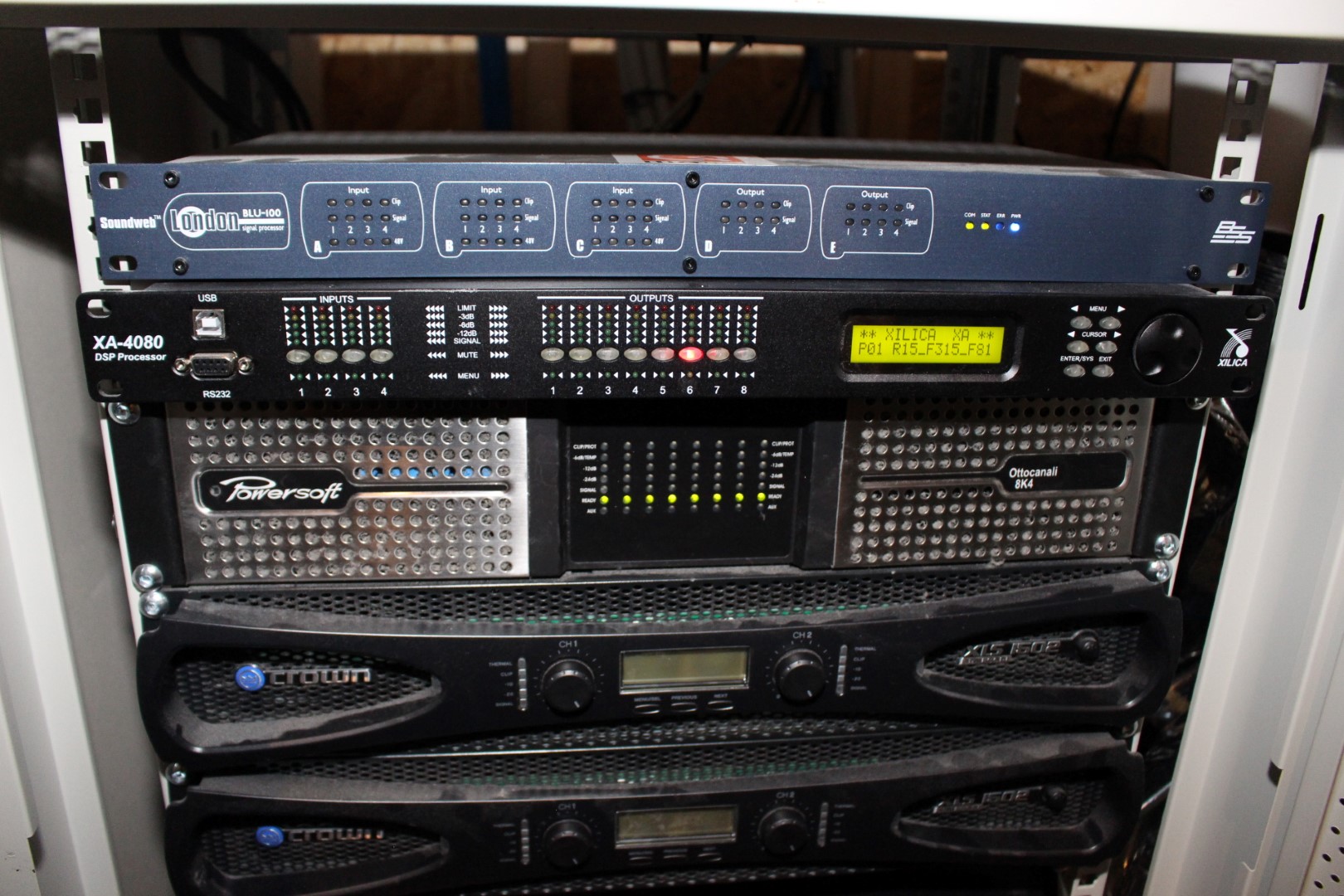 Rack cabinet with output stage, Crown, Powersoft, Soundweb etc - PS ...