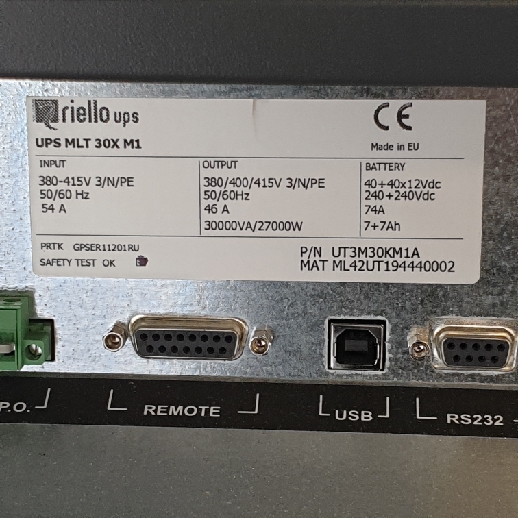 Riello UPS Multiplus backup till data och server anläggning. - Auktioner online - Nätauktioner ...