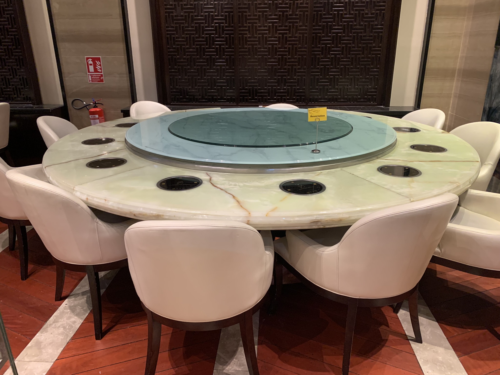 Teppanyaki table in marble / jade with hot plates and turntable. - PS ...