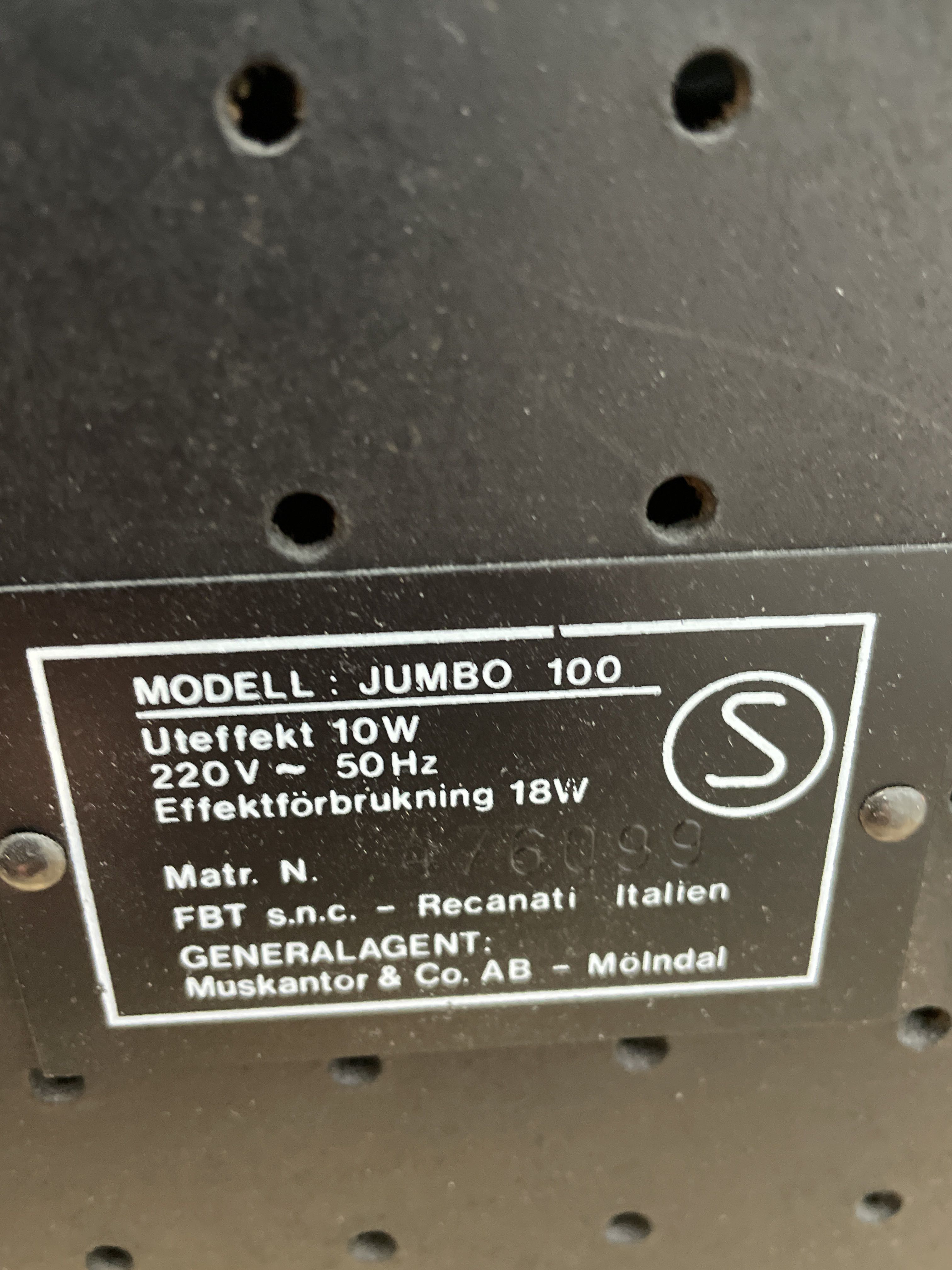 Guitar amplifier FBT Jumbo 100 - PS Auction - We value the future ...