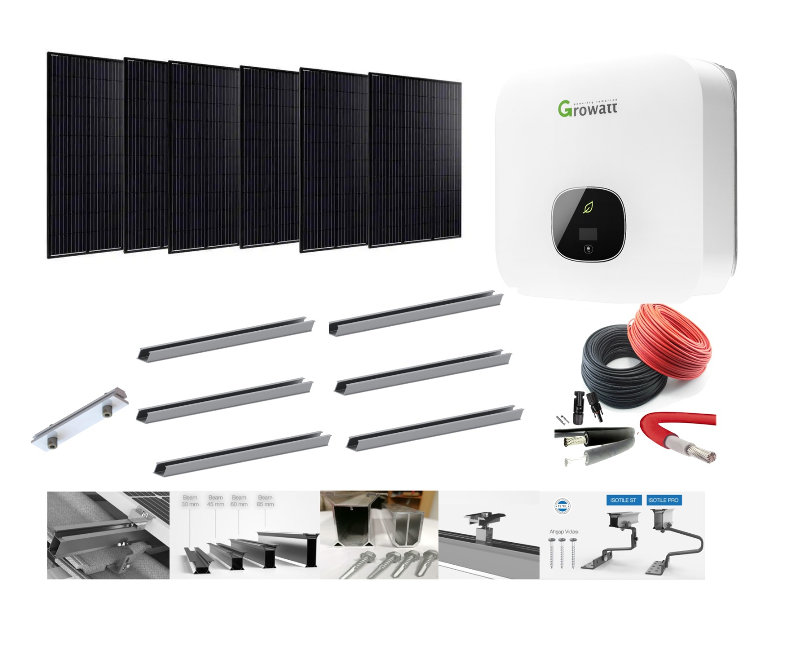 Solcellspaket 5kW OnGrid "All black" 410W inkl. Växelriktare ...
