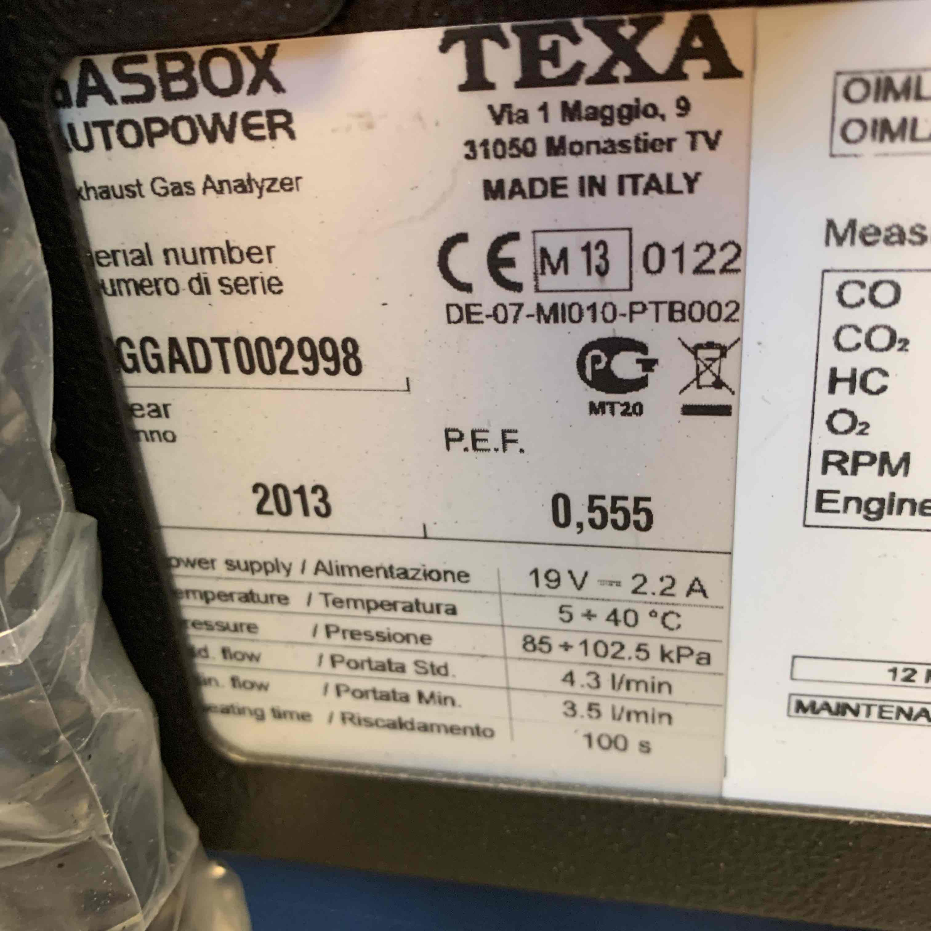 Avgastestare för bensin- och dieselbilar Texa GASBOX och OPABOX ...