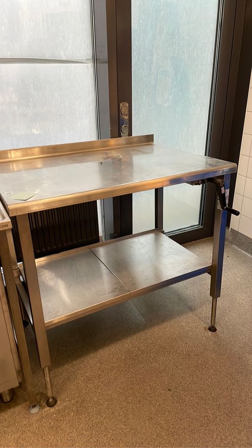 Stainless steel workbench - raise/lower large kitchen - PS Auction - We ...
