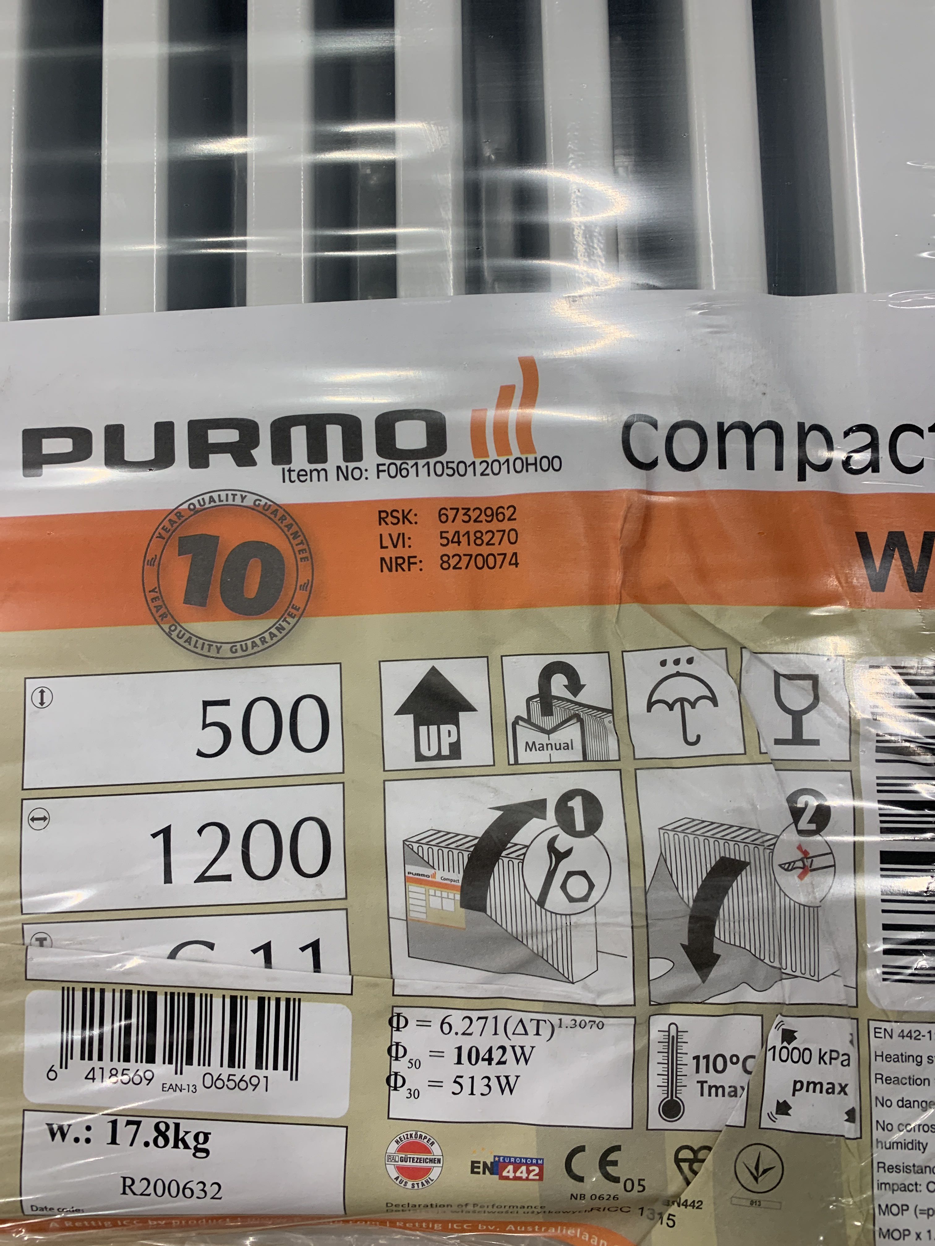 Vattenburet Element Purmo Compact C11 L: 1200 - Auktioner online ...