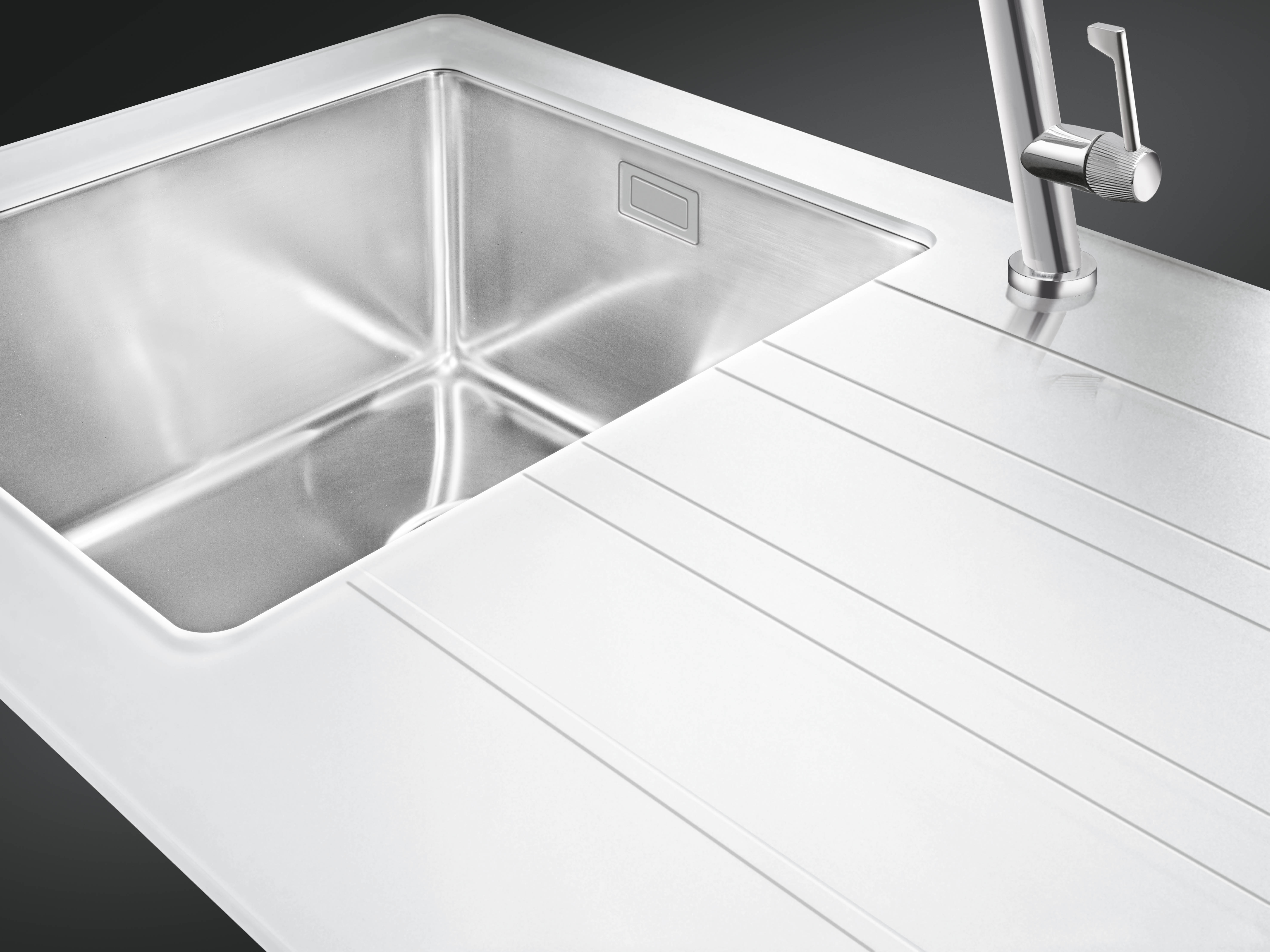 Rostfri vask med matt vitt glas 87 cm Smeg LMN1VBD - (Ny i kartong ...
