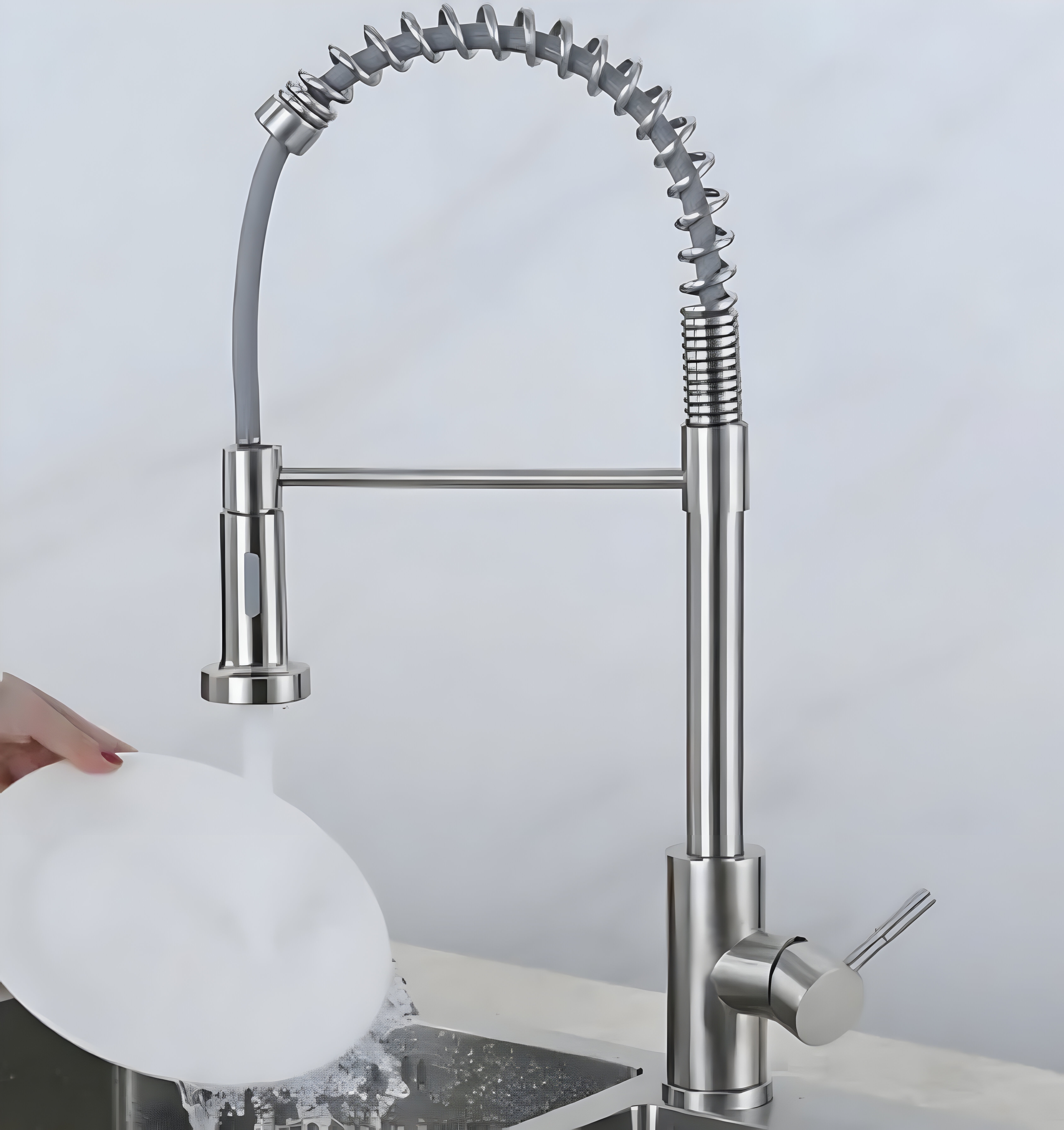 Kitchen faucet Flex with pull-out spout (Silver) - PS Auction - We ...