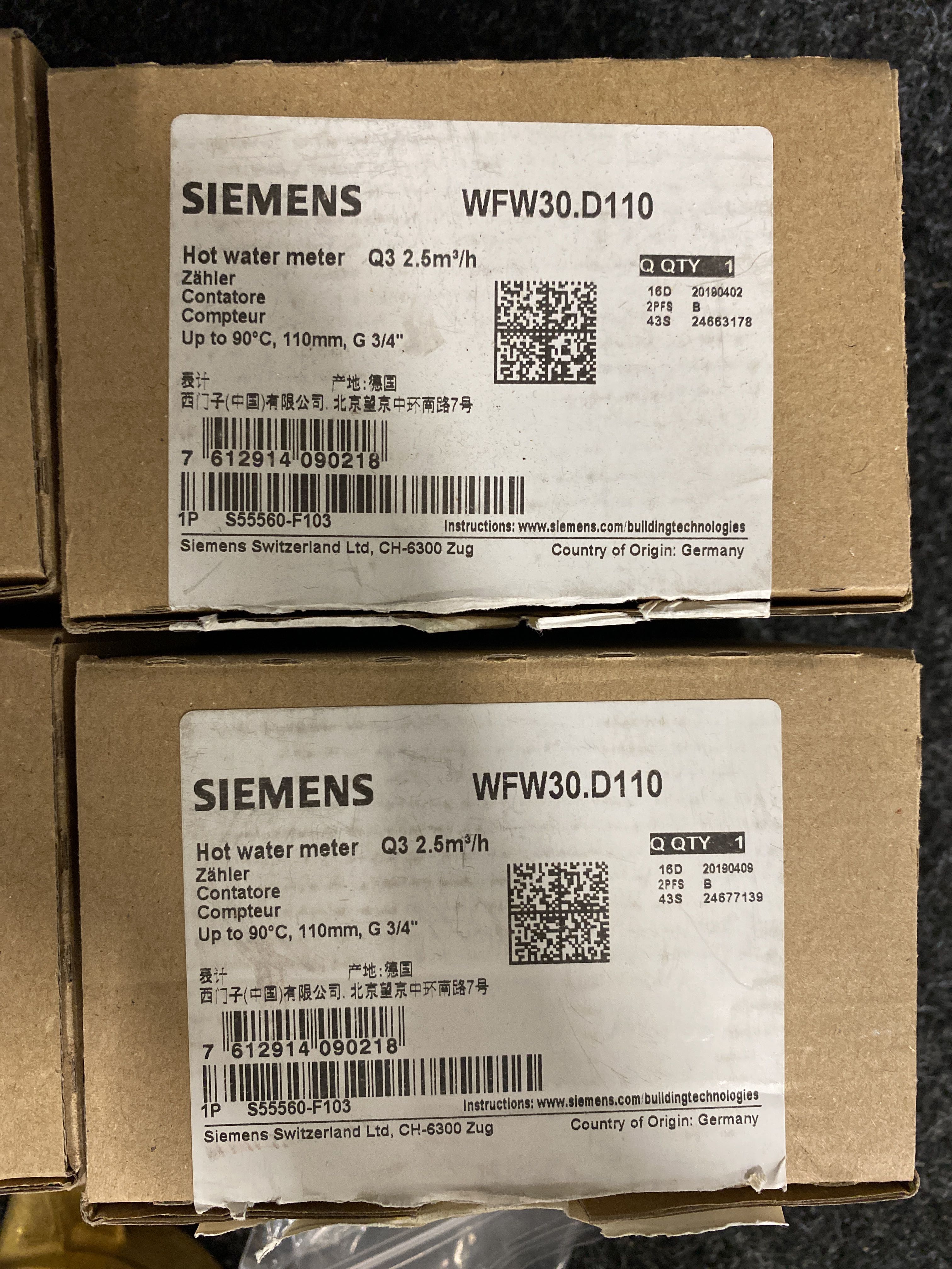 4st Varmvattenmätare WFW30.D110 SIEMENS - Auktioner online ...