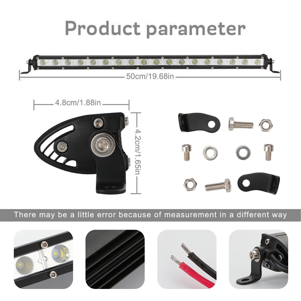 LED extra light ramp, slim, 20 ", 18 LED, 5400 lumens, 54W - Shipping ...