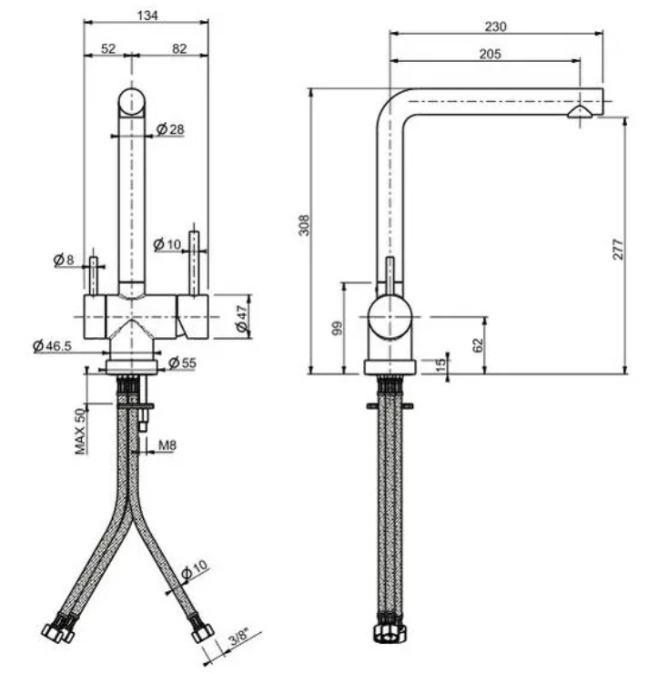 Mixer - iCrolla Milano, dishwasher shut-off, single lever, old copper ...
