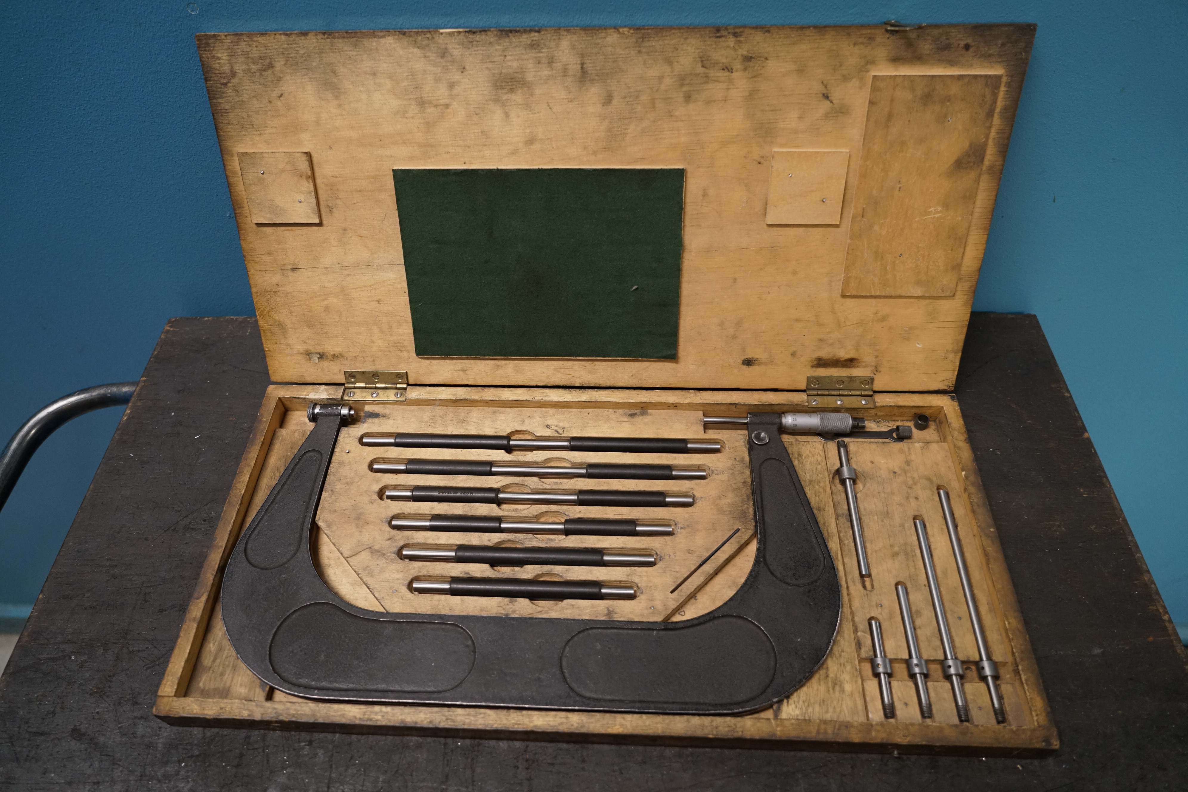 Large outside micrometer in wooden box – 300–500 mm - PS Auction - We ...
