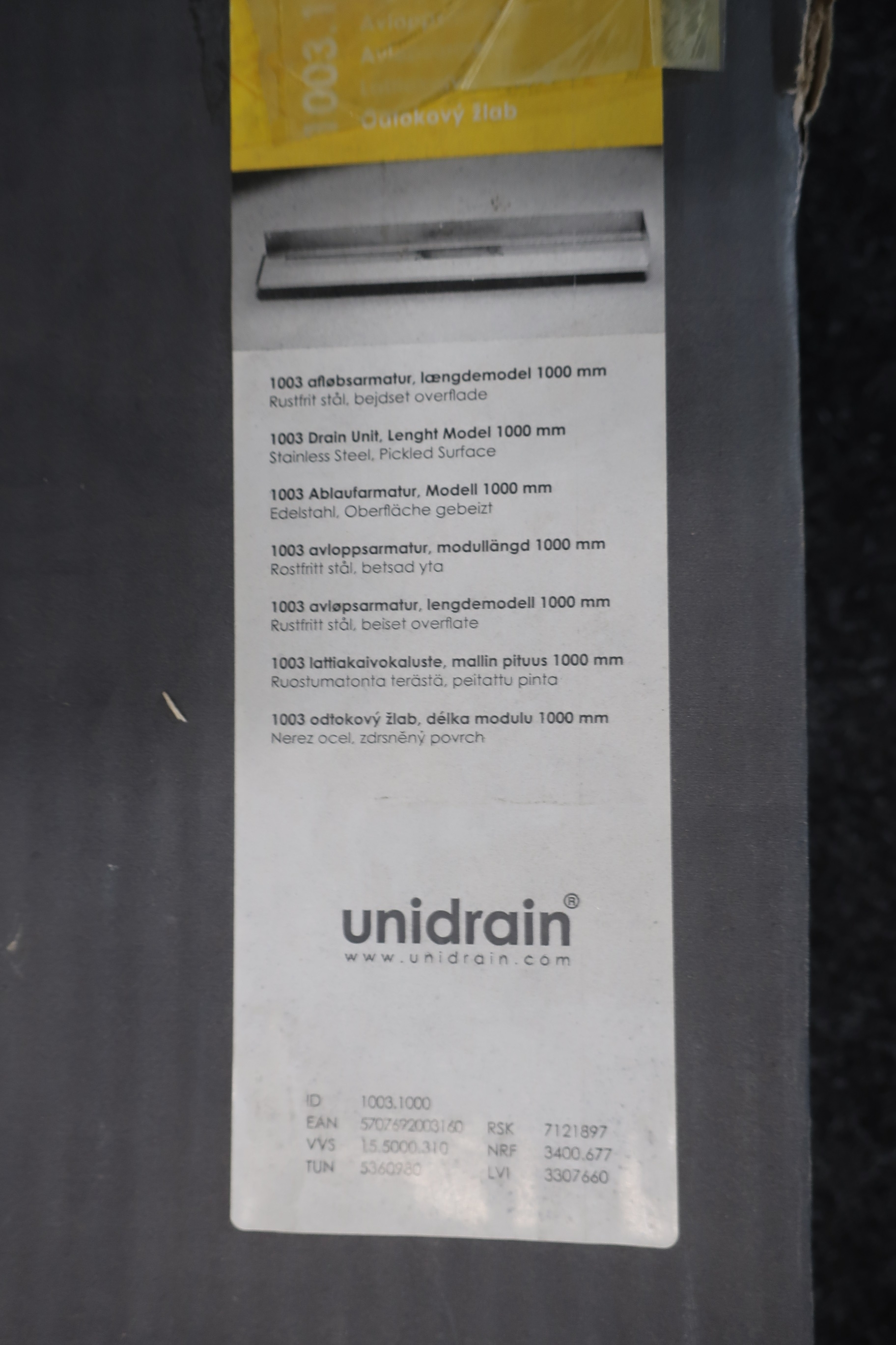 Drain fitting Unidrain model 1000 mm - PS Auction - We value the future ...