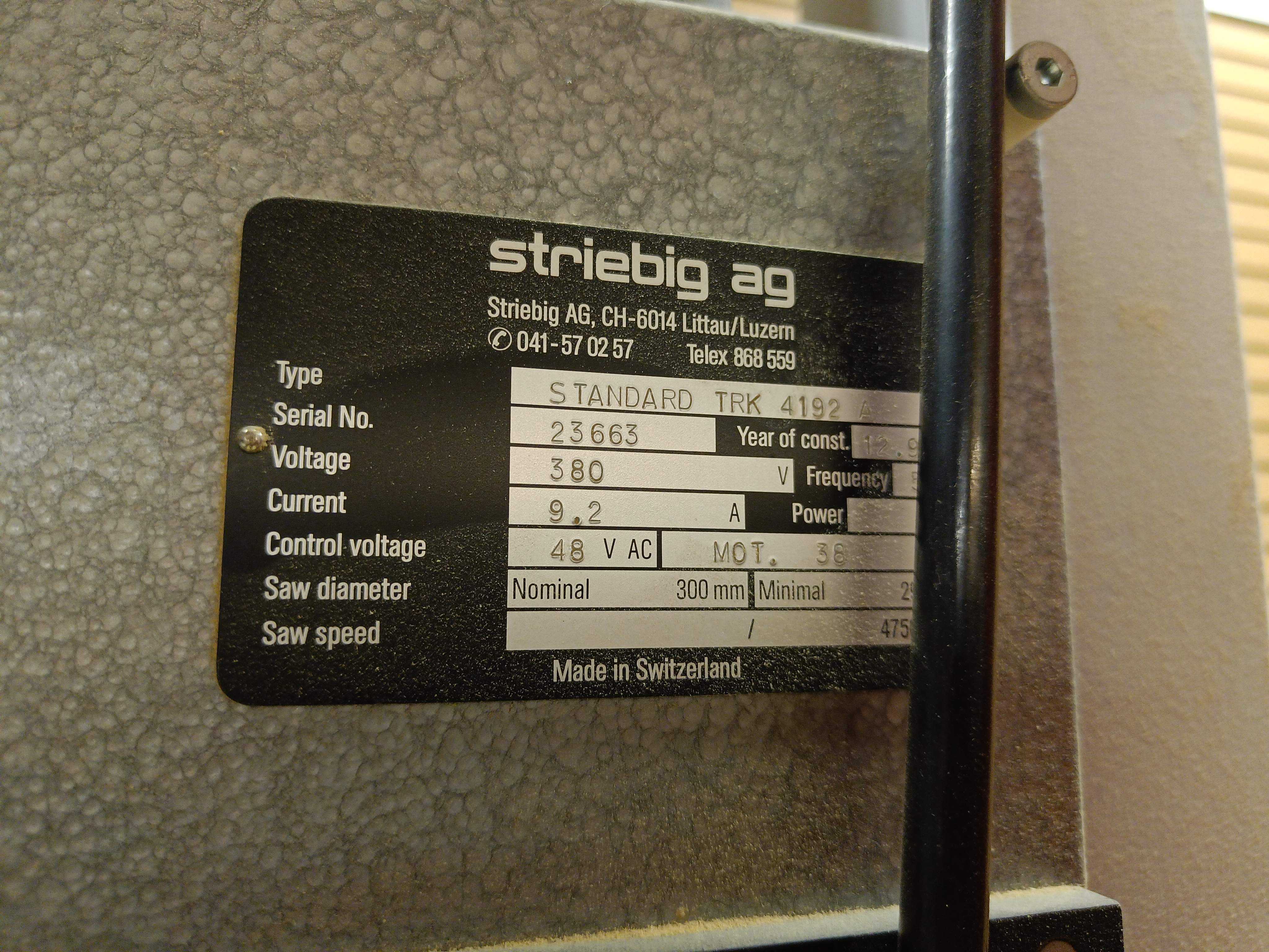 Flat/circular saw Striebig TRK 4192 A - PS Auction - We value the ...