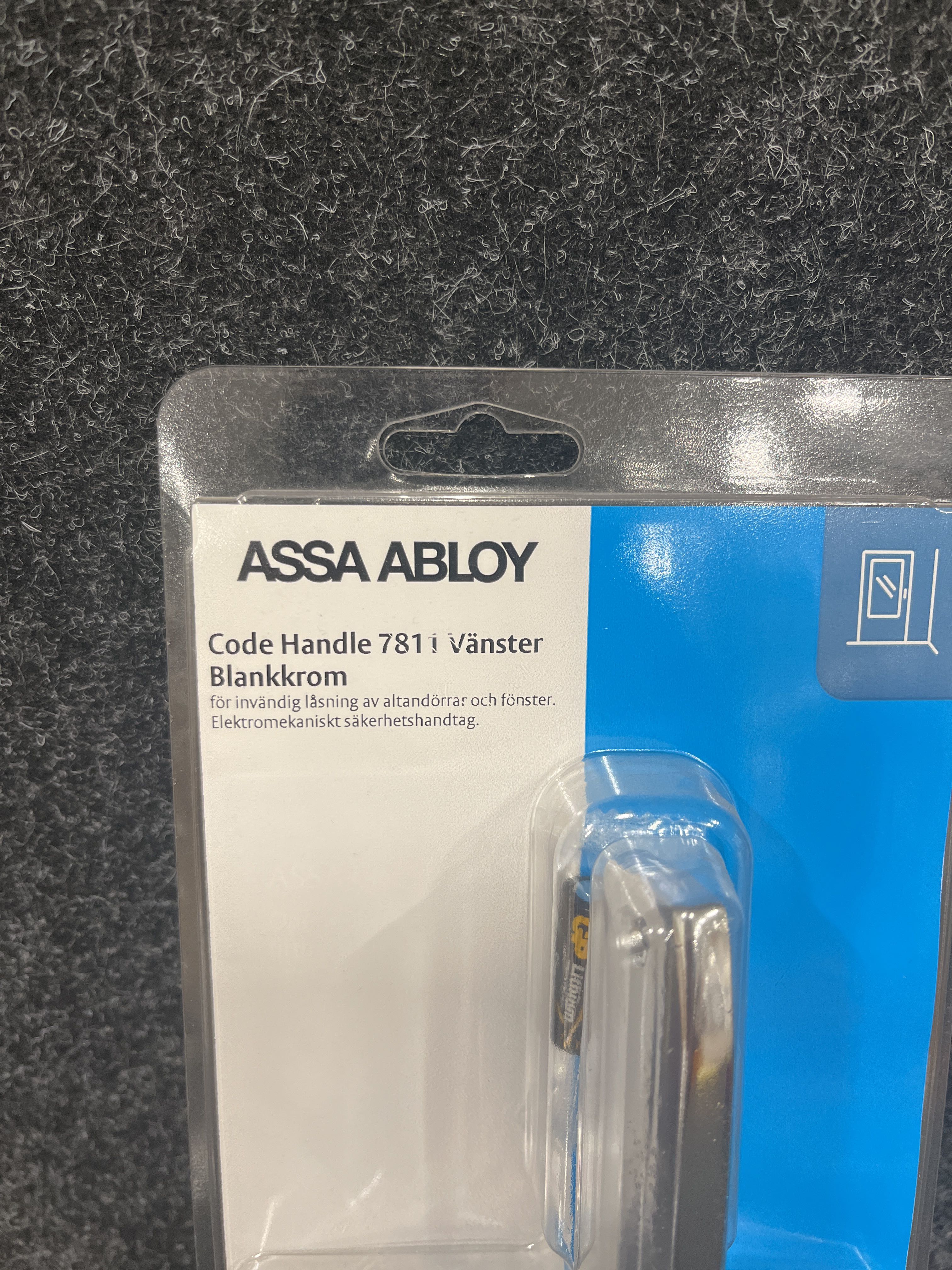 Code handle for patio door Assa 7811 left bright chrome - PS Auction ...