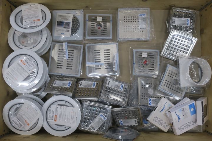 Assortment of floor drain accessories JAFO and Faluplast - PS Auction ...