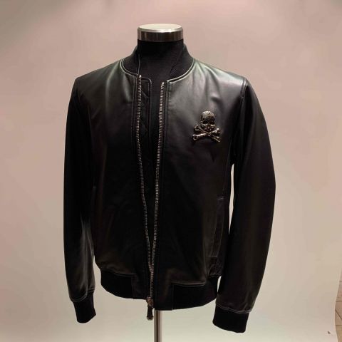 Jacka Philipp Plein Leather Bomber "No Light" Storlek: L - Auktioner ...