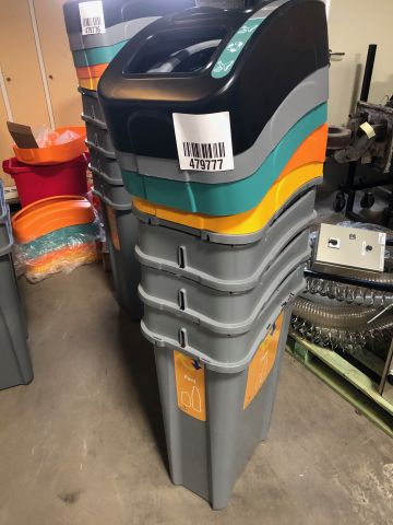 5 sorting barrels with lid for plastic, food waste, combustible ...