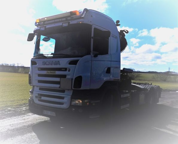 Demountable crane truck SCANIA R420LB6X2MNB palfinger / pallift & Grip ...