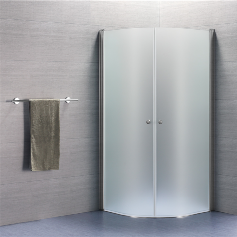 Shower corner Alterna Lusso Curved LxW: 1000x1000 mm, Frosted Glass ...