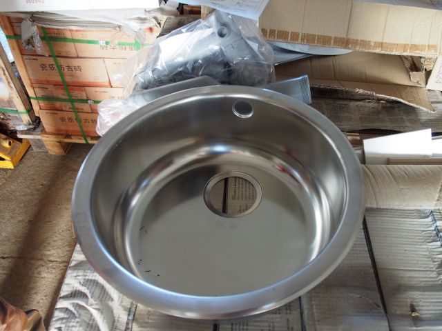 Round stainless steel sink for immersion, outdoor kitchen - PS Auction ...