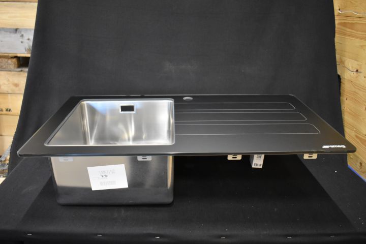 Rostfri vask med matt svart glas 87 cm Smeg LMN1VND - (Ny i kartong ...