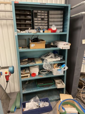 Sheet metal shelf SHS steel fittings with various contents - PS Auction ...